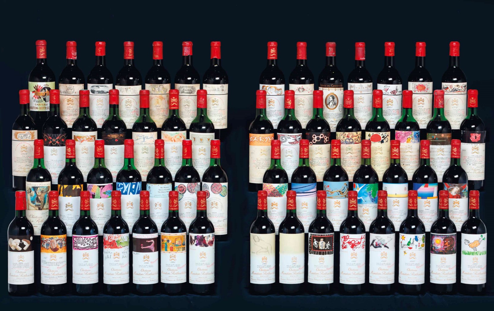 Château Mouton-Rothschild Vertical 1924Label design by Jean Carlu (1900 ...