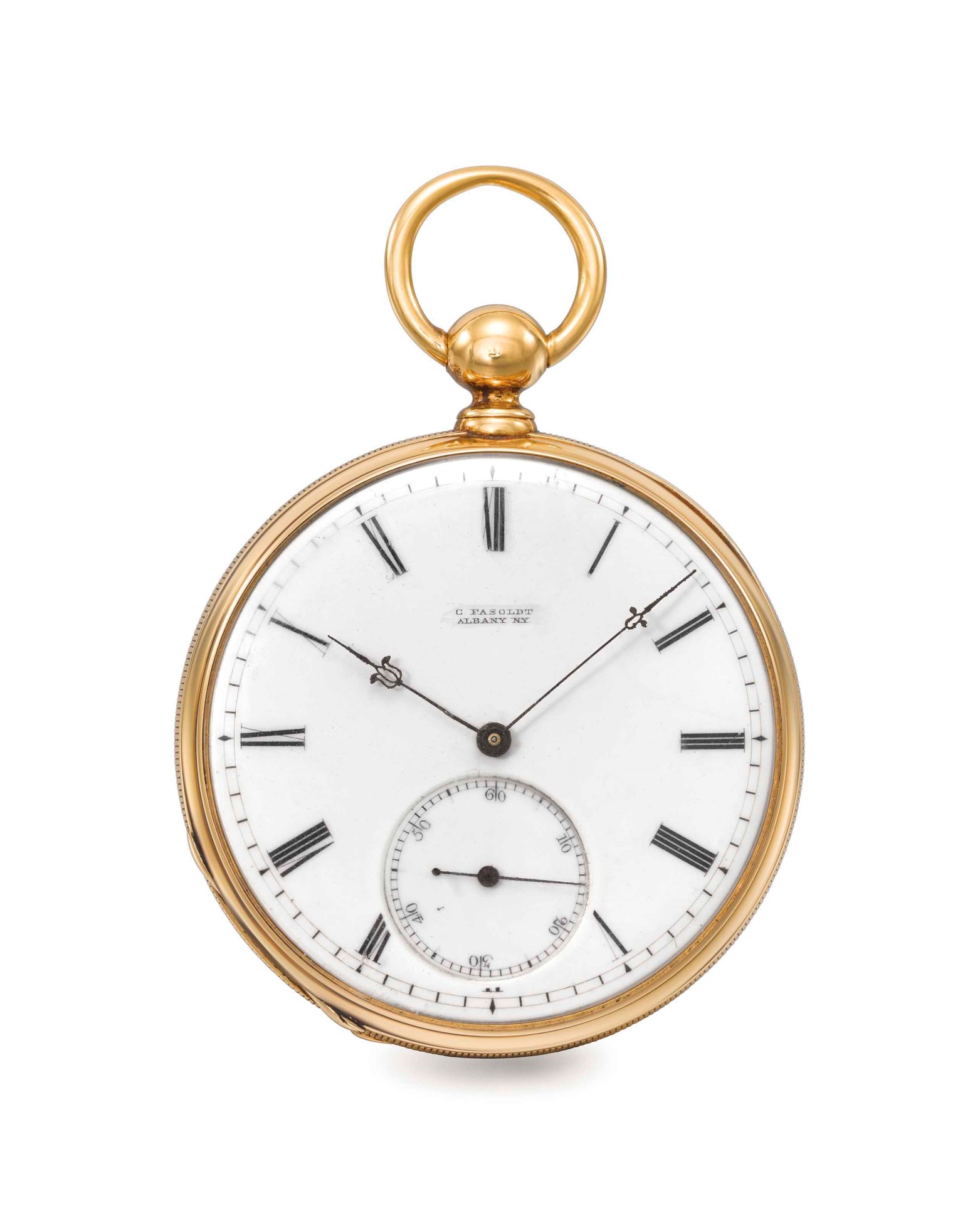 Charles Fasoldt. A fine and extremely rare 18K gold openface pocket ...