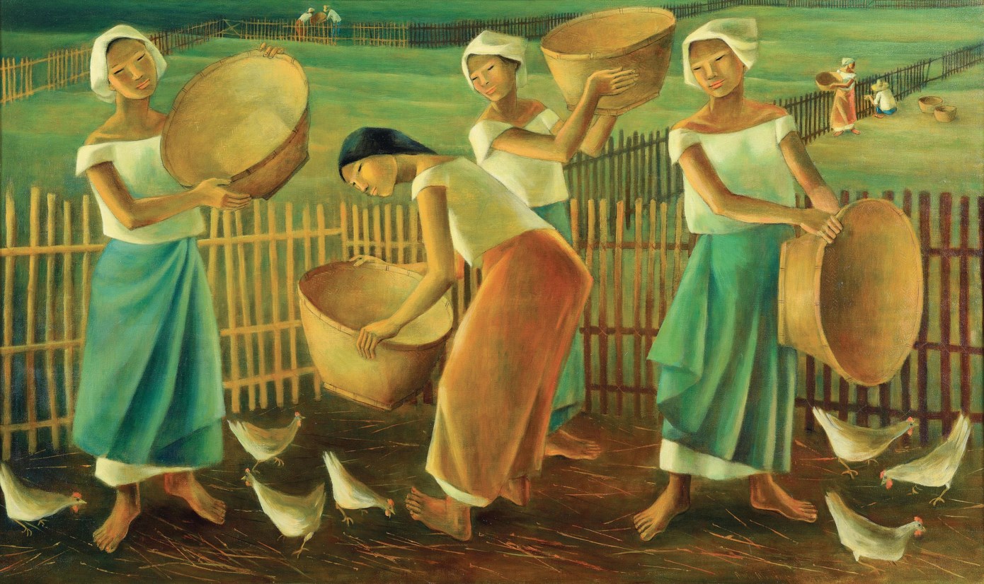 ANITA MAGSAYSAY-HO (PHILIPPINES, 1914-2012), Women Feeding Chickens ...