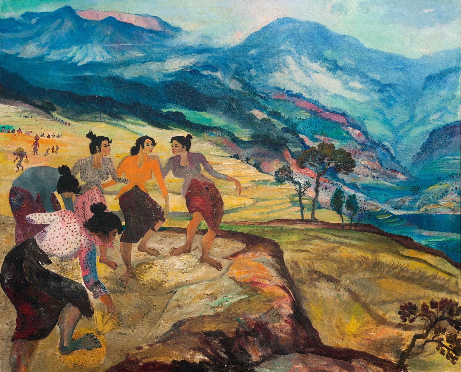 HENDRA GUNAWAN (INDONESIA, 1918-1983), Women In An Idyllic Landscape ...