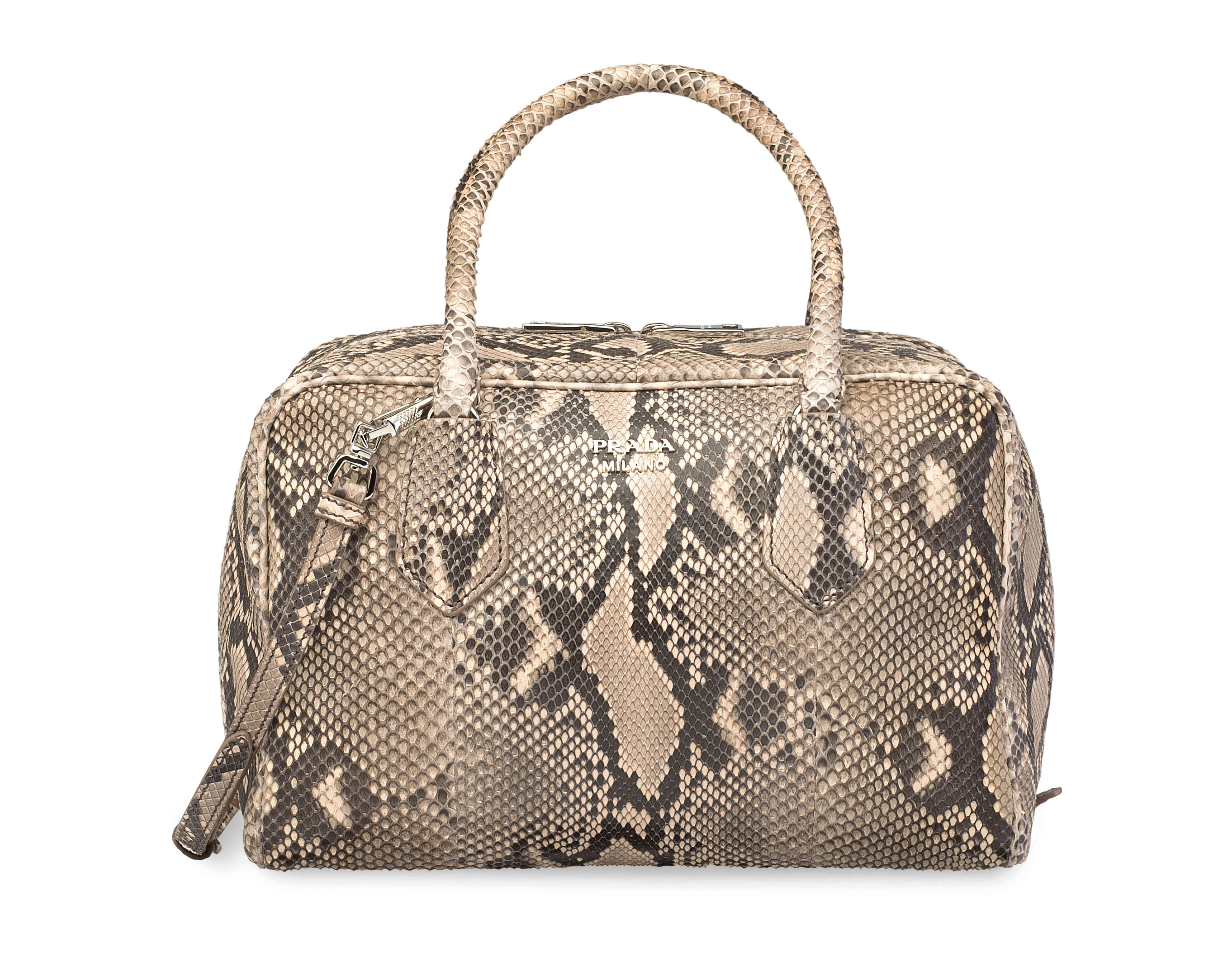 A NATURAL PYTHON MEDIUM INSIDE BAG WITH SILVER HARDWARE, PRADA, 2016 ...