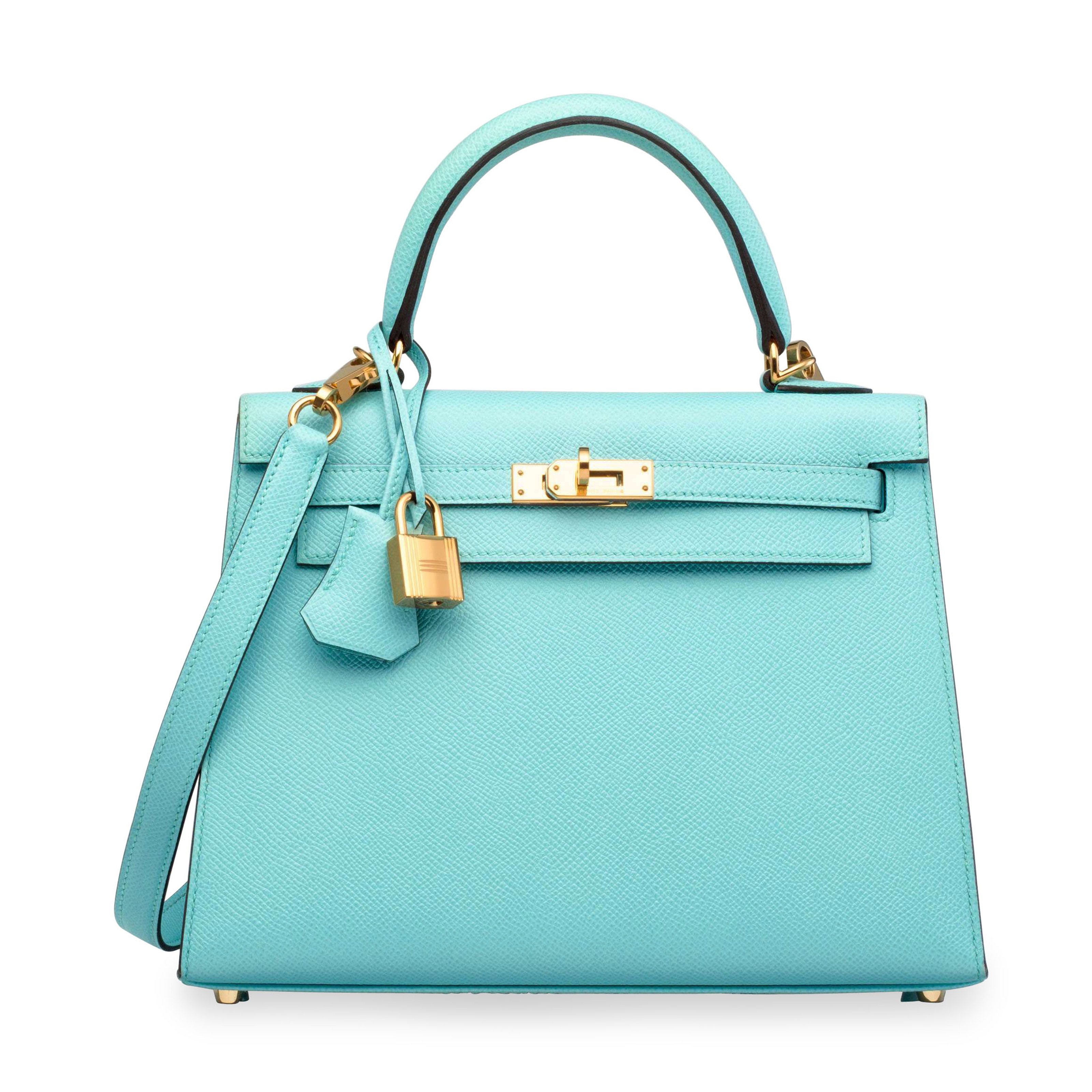 A BLEU ATOLL EPSOM LEATHER SELLIER KELLY 25 WITH GOLD HARDWARE, HERMÈS ...