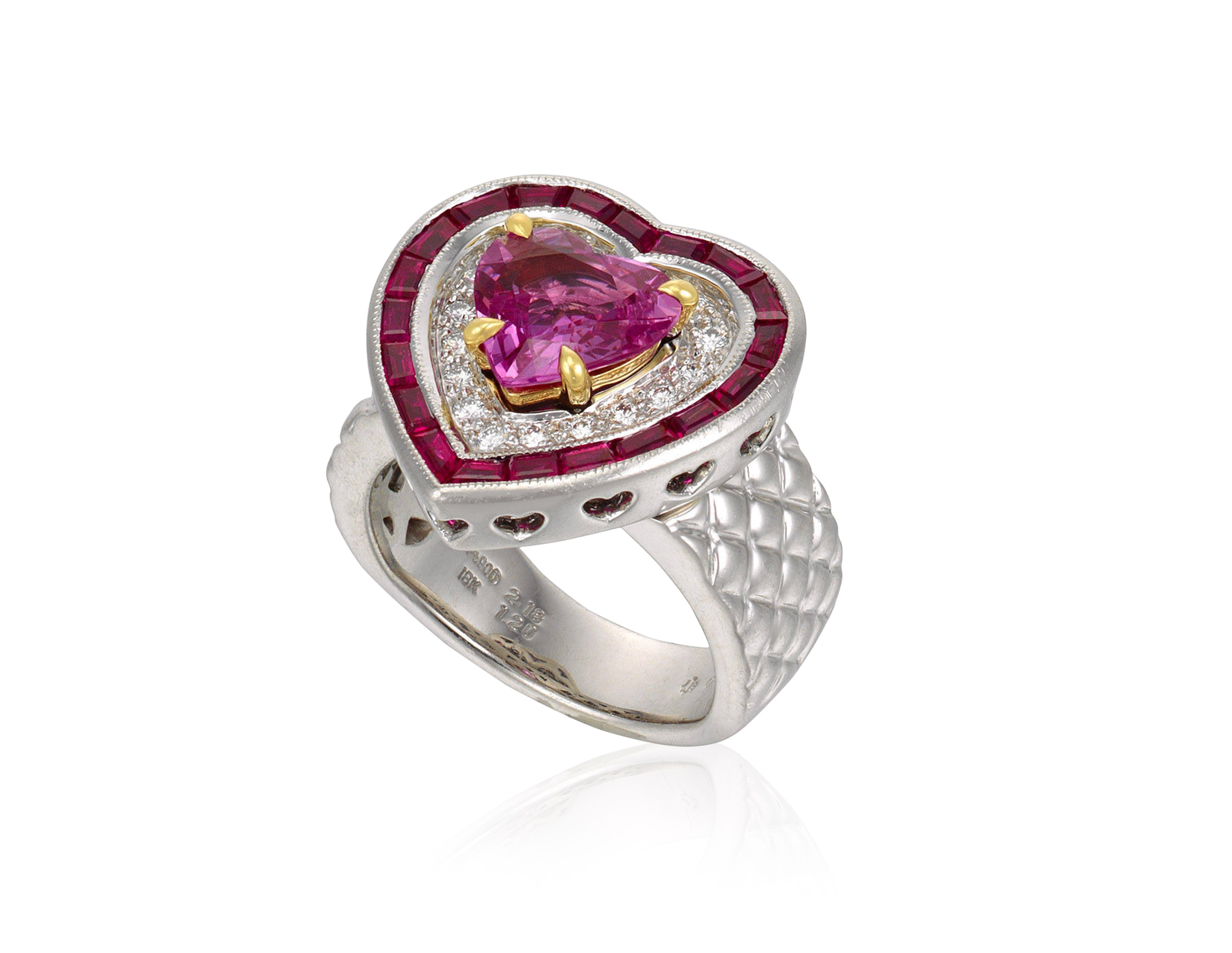 PINK SAPPHIRE, RUBY AND DIAMOND RING, | Christie’s