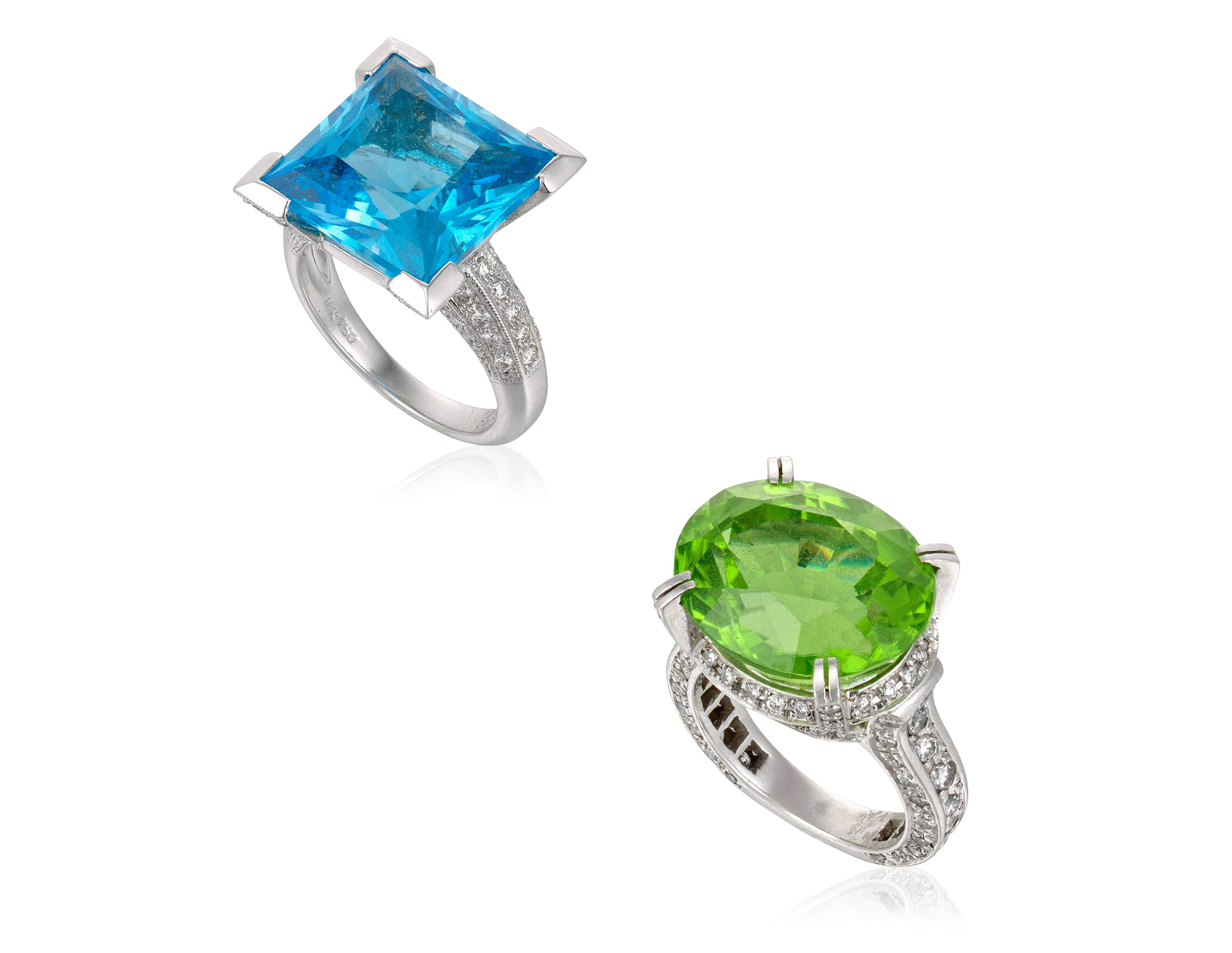 TOPAZ AND DIAMOND RING; PERIDOT AND DIAMOND RING, | Christie’s