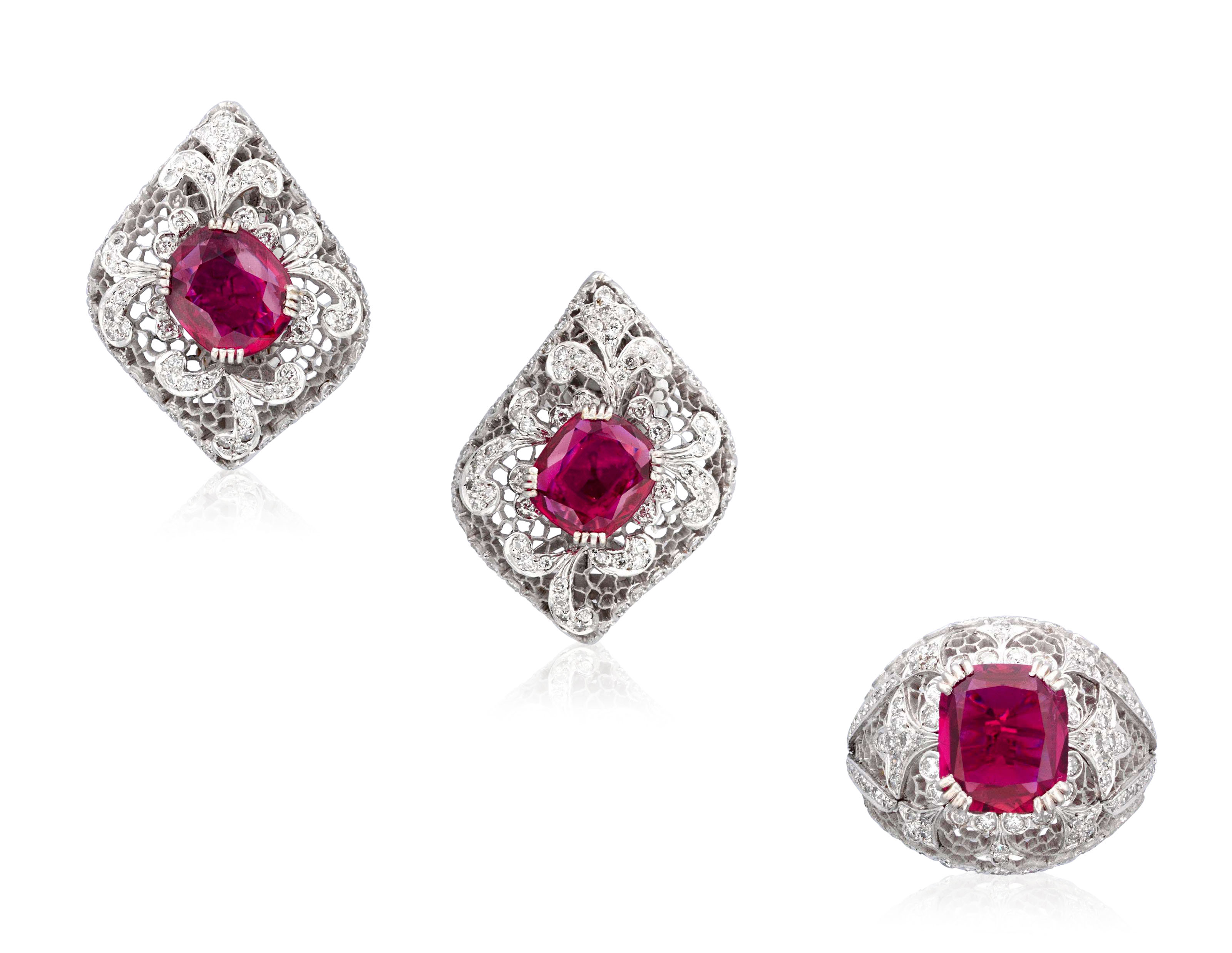 SET OF RUBY AND DIAMOND JEWELLERY, | Christie’s