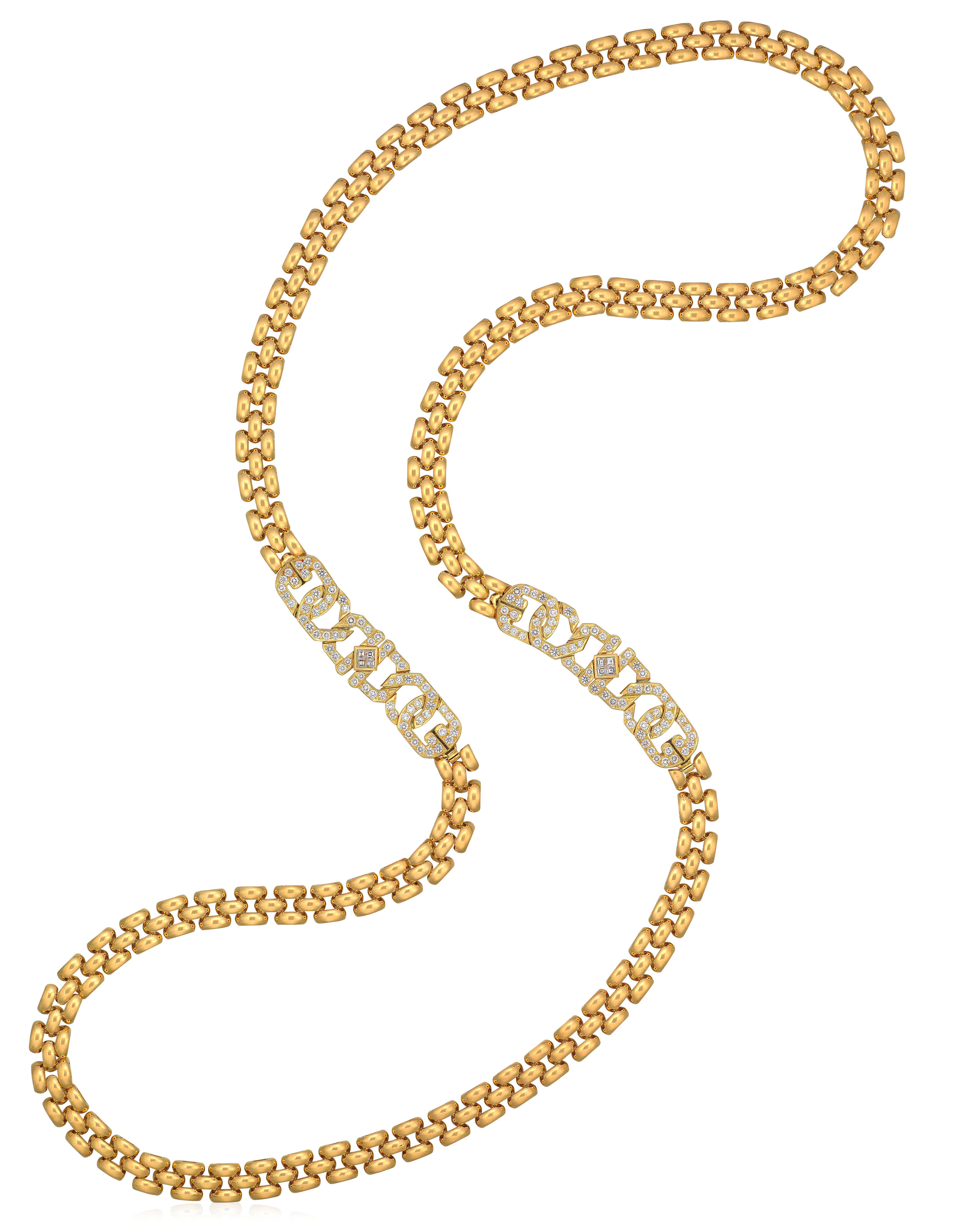 DIAMOND AND GOLD LONG CHAIN NECKLACE, | Christie’s