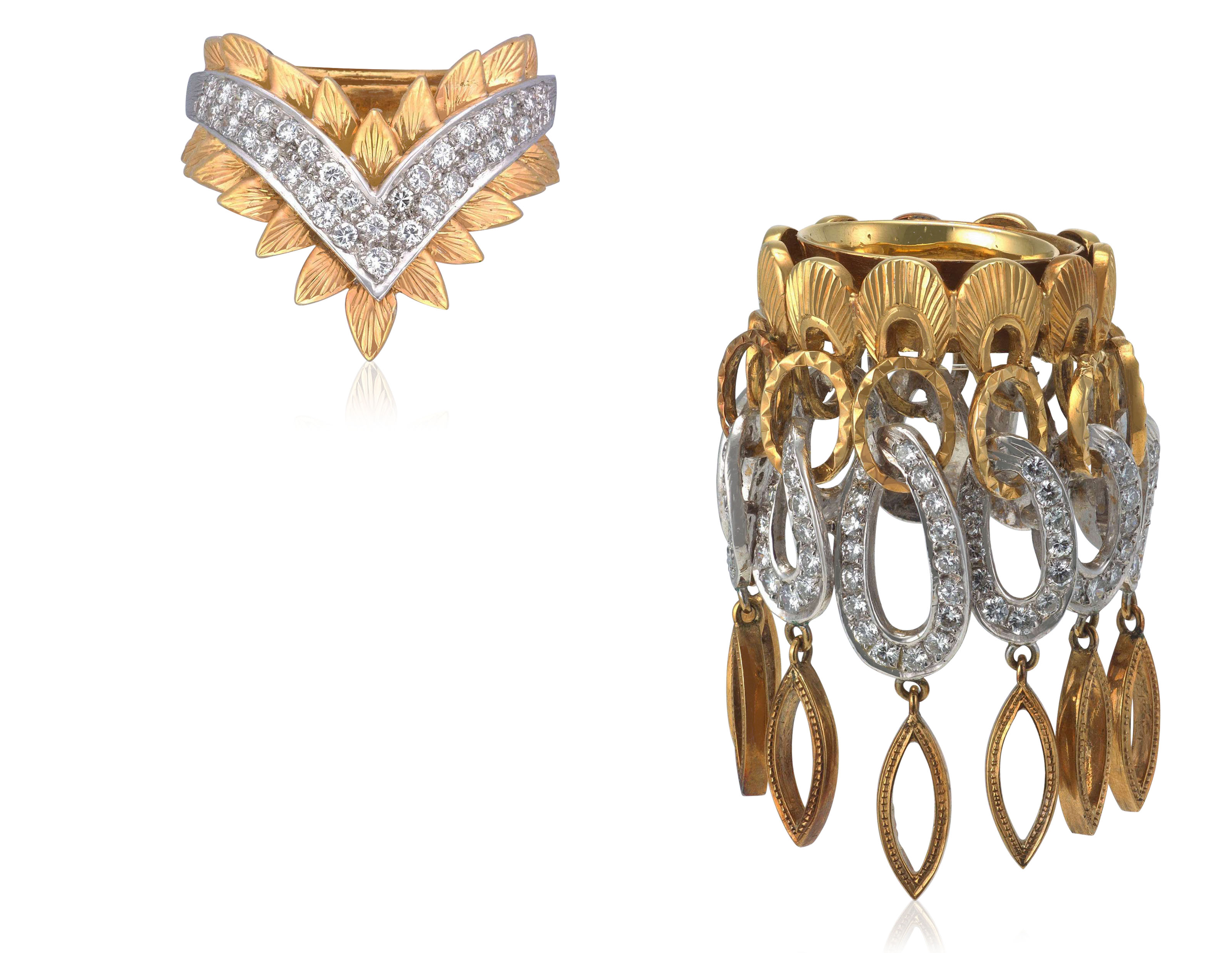 TWO DIAMOND AND GOLD SCARF ACCESSORIES, | Christie’s