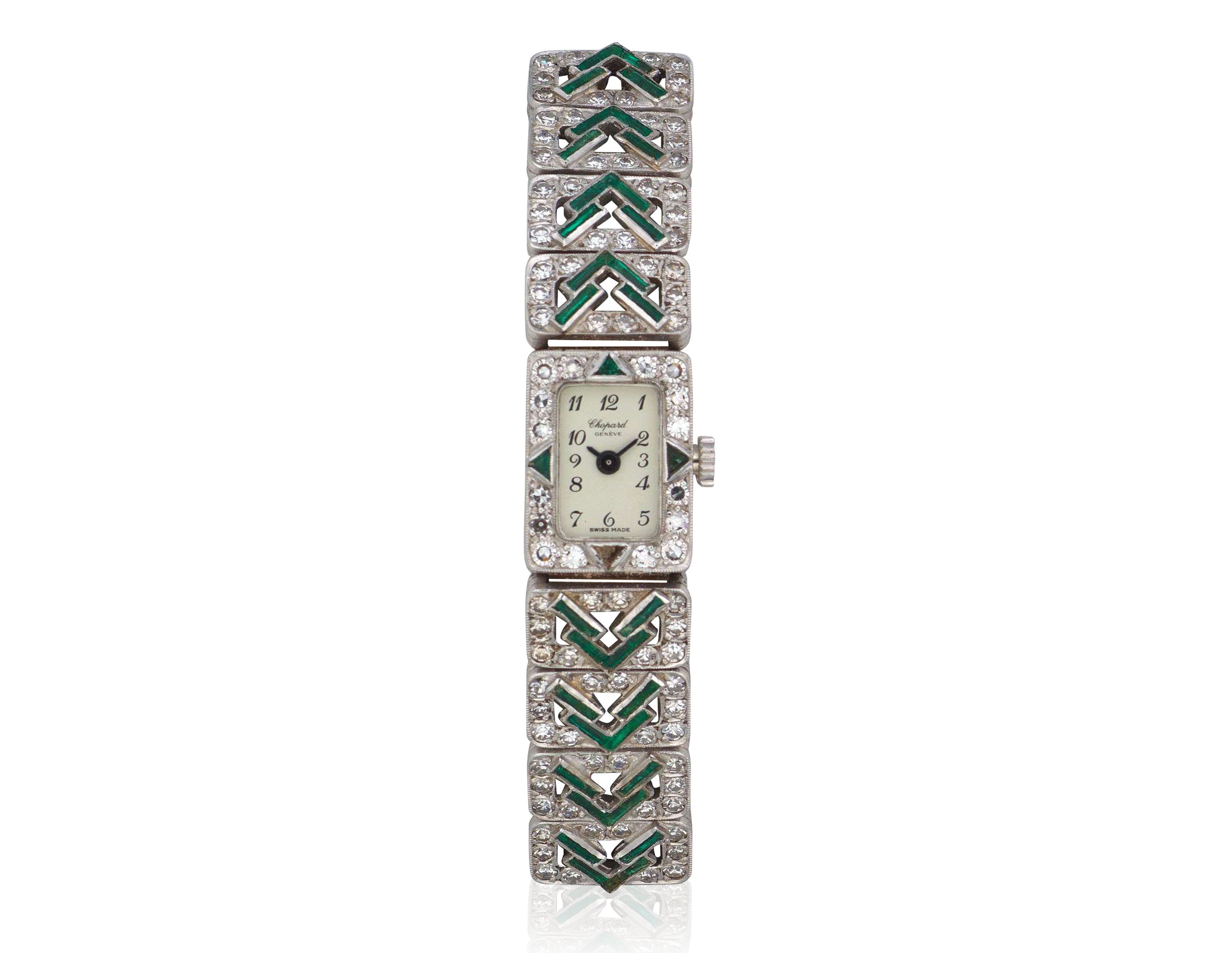 CHOPARD EMERALD AND DIAMOND WATCH, | Christie’s
