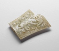 AN IMPORTANT SET OF THREE JADE ‘CHILONG’ SWORD FITTINGS AND A JADE ...