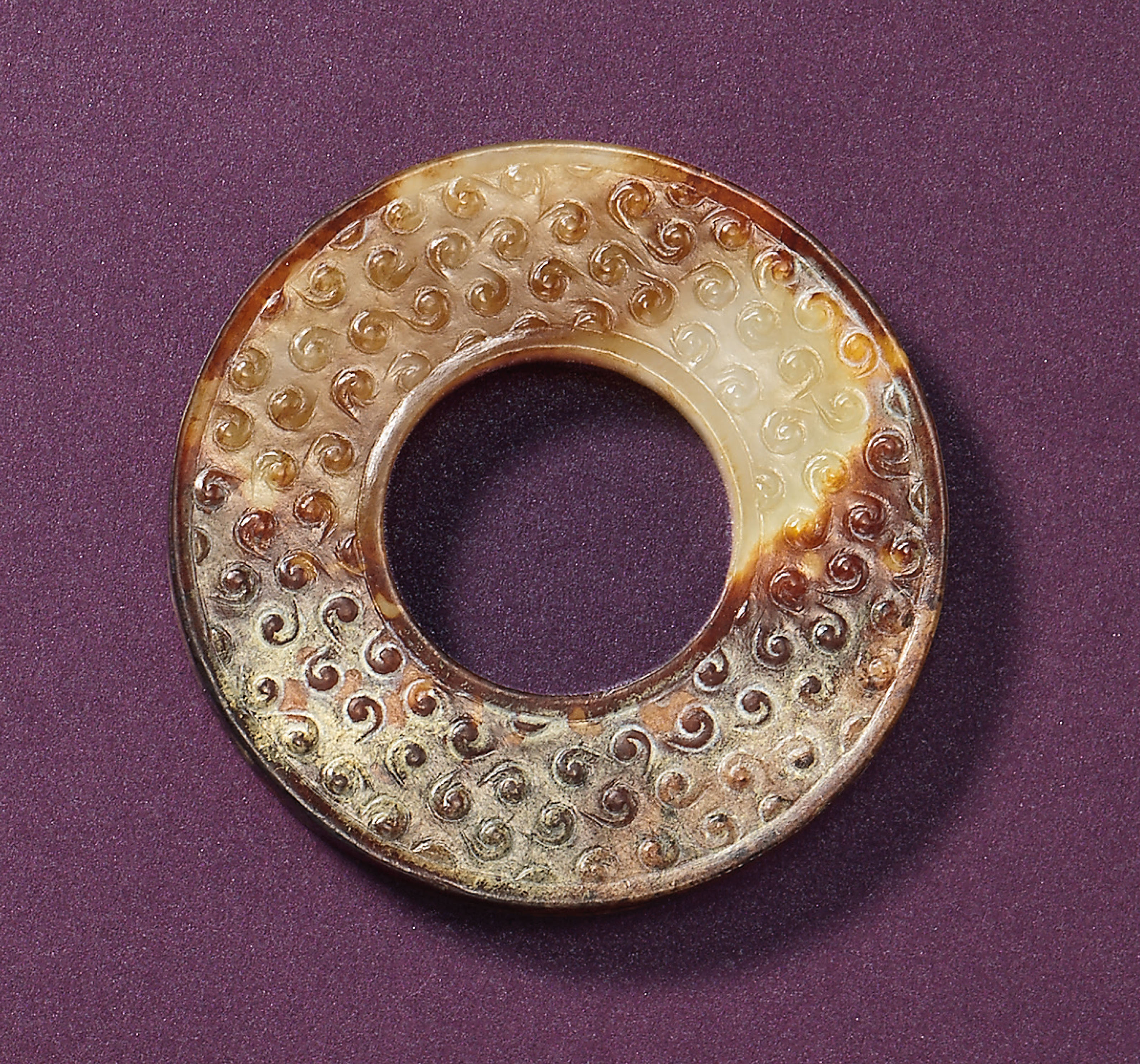 A JADE 'MYTHICAL BEASTS' PLECTRUM-SHAPED PENDANT, SONG DYNASTY (960 ...