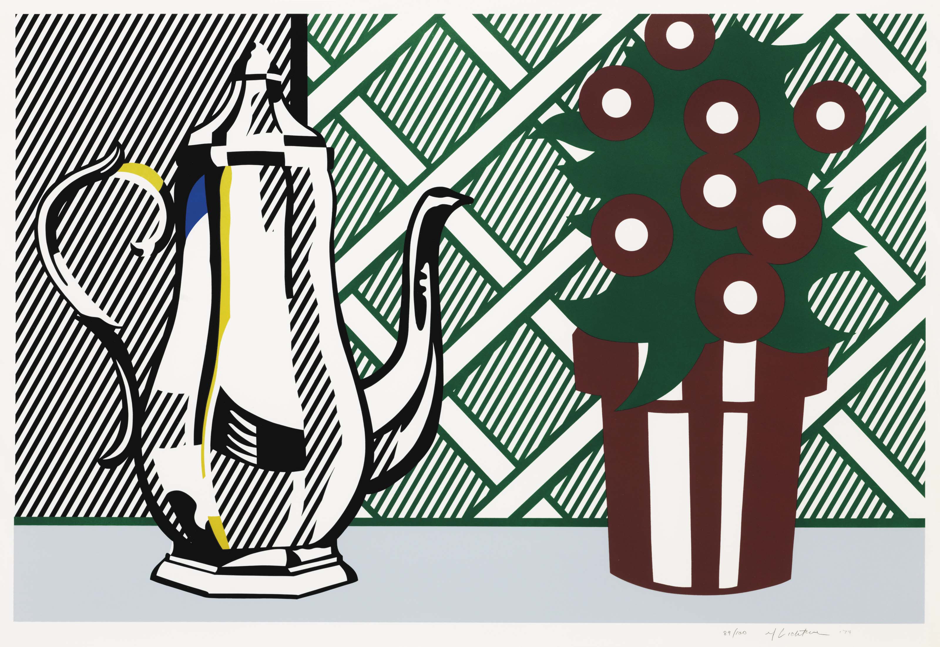 ROY LICHTENSTEIN (1923-1997) , Still Life with Pitcher and Flowers ...