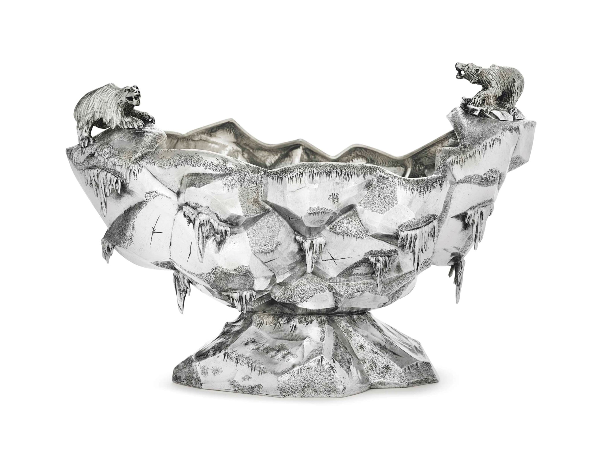 A SILVER ICE BOWL, MARK OF GORHAM MFG. CO., PROVIDENCE, RI, 1870 ...