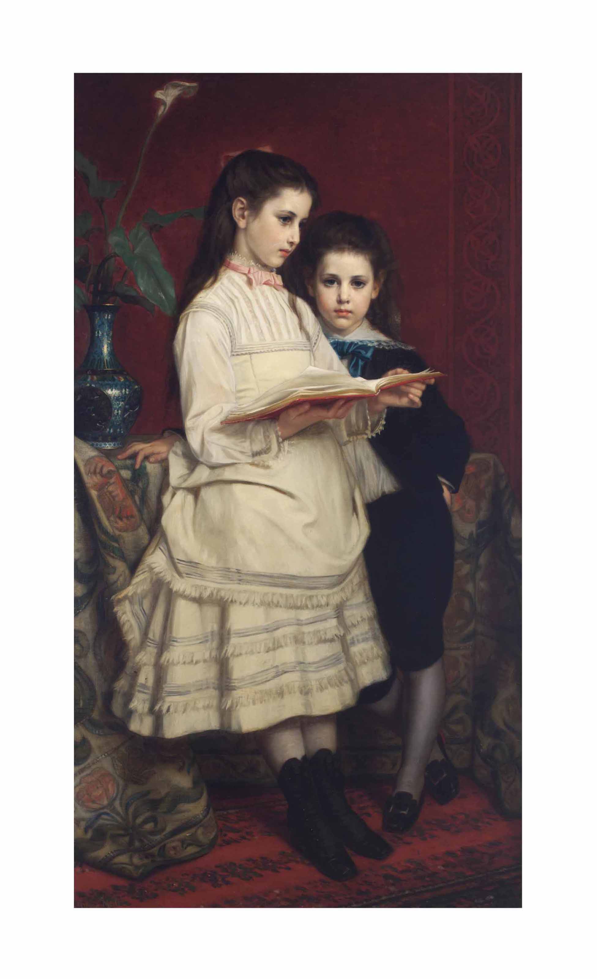 Hugues Merle (French, 1823-1881) , Two Children | Christie's