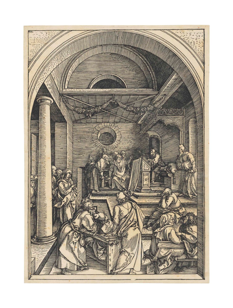 ALBRECHT DÜRER (1471-1528), Christ among the Doctors, from: The Life of ...