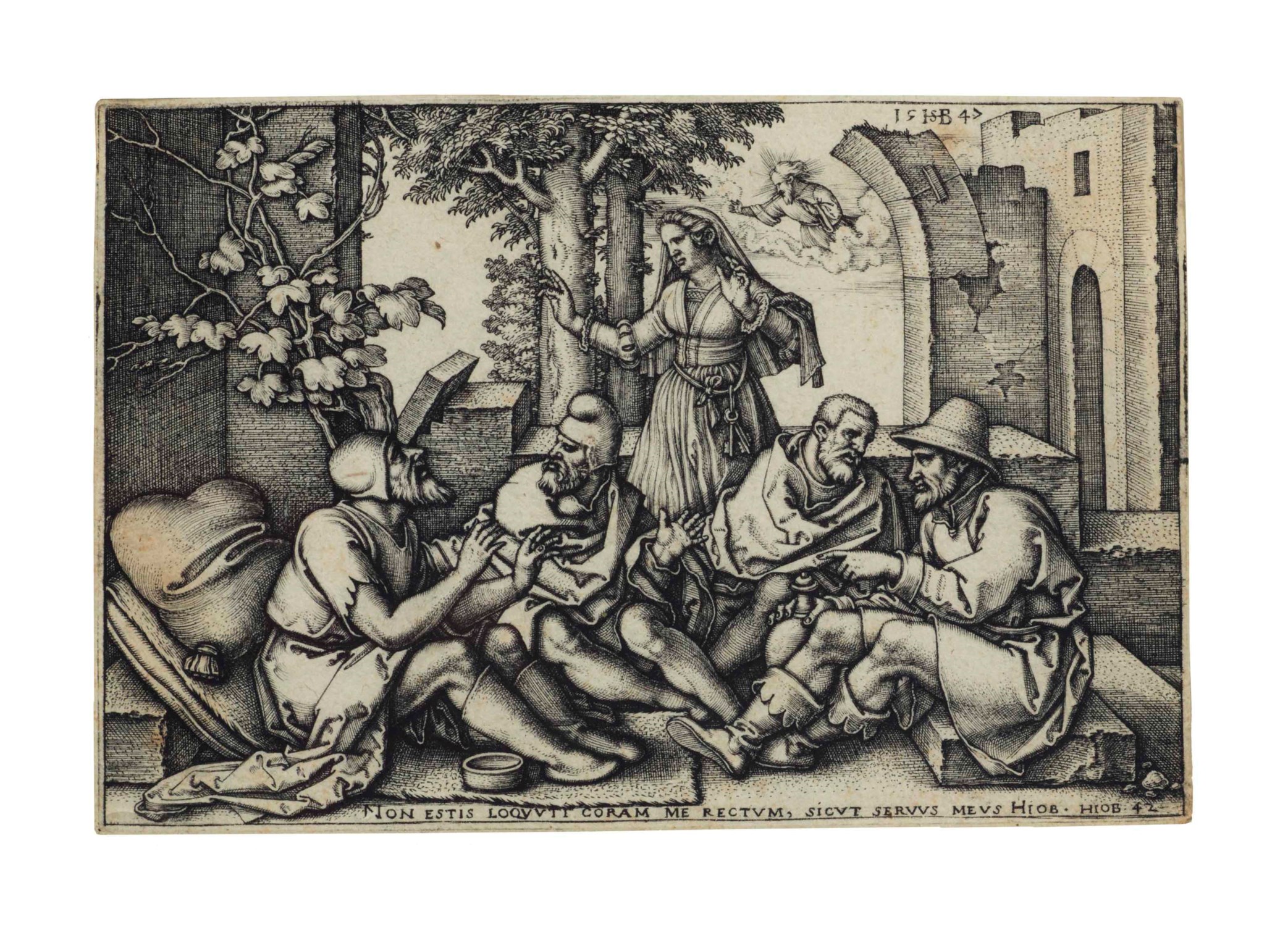 HANS SEBALD BEHAM (1500-1550), Job conversing with his Friends | Christie's