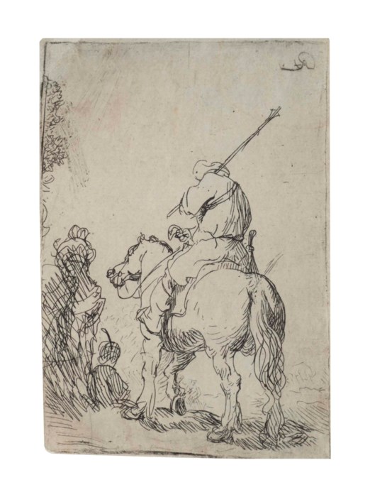 REMBRANDT HARMENSZ. VAN RIJN (1606-1669), Turbaned Soldier on Horseback ...