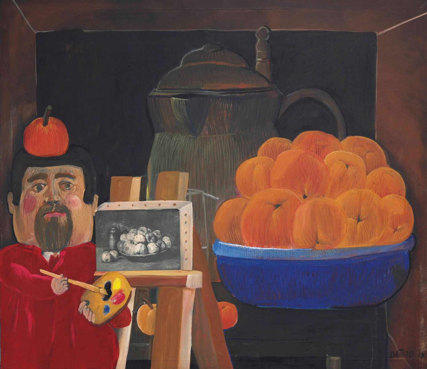 Fernando Botero (b. 1932), Self-Portrait with Still Life (After Courbet ...