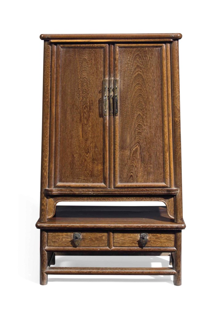 A SMALL JICHIMU SLOPING-STILE KANG CABINET AND STAND, 18TH-19TH CENTURY ...