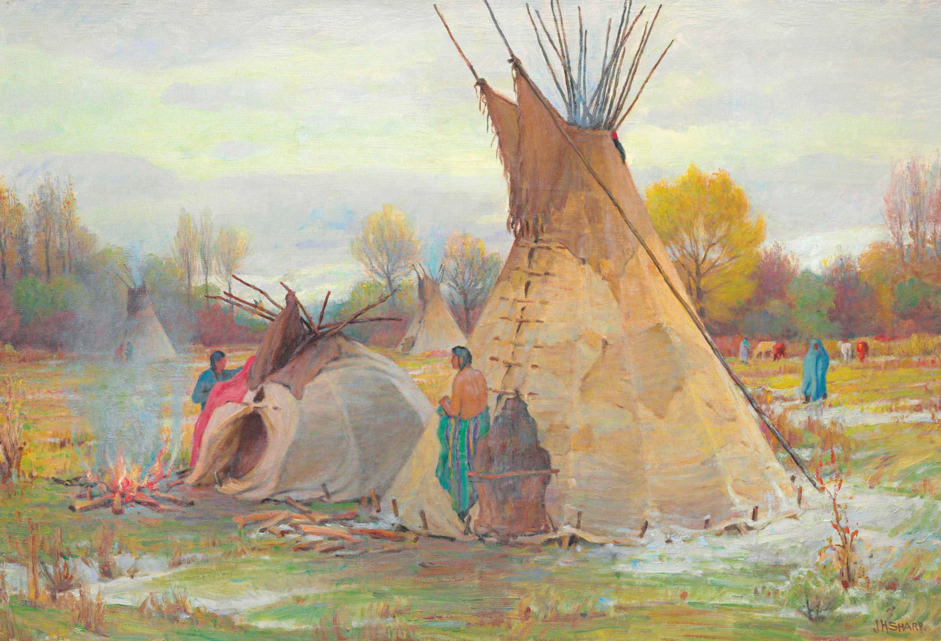 Joseph Henry Sharp (1859-1953), The Chief's Sweat Bath, Crow ...