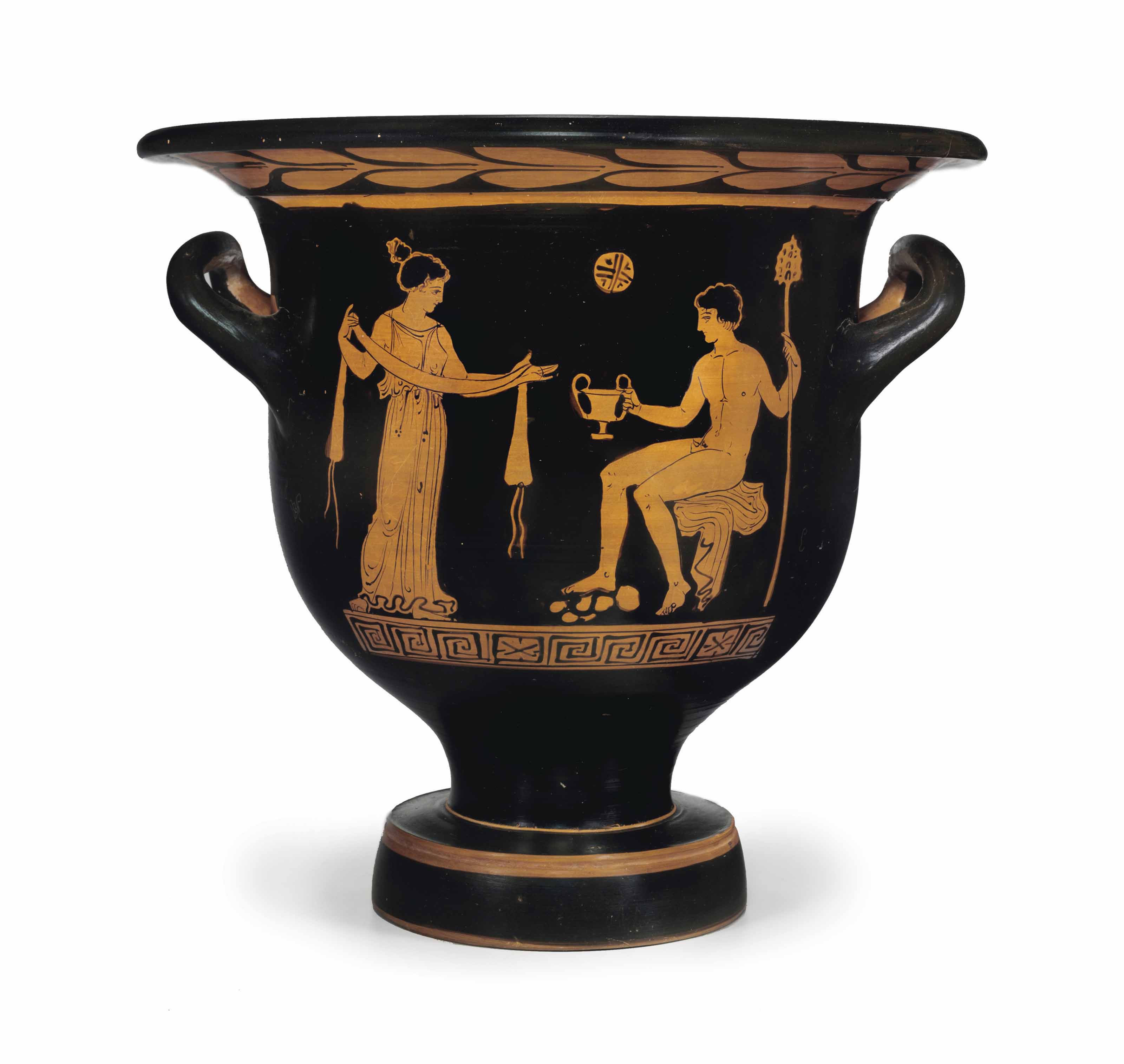 AN APULIAN RED-FIGURED AMPHORA, ATTRIBUTED TO THE BALTIMORE PAINTER ...