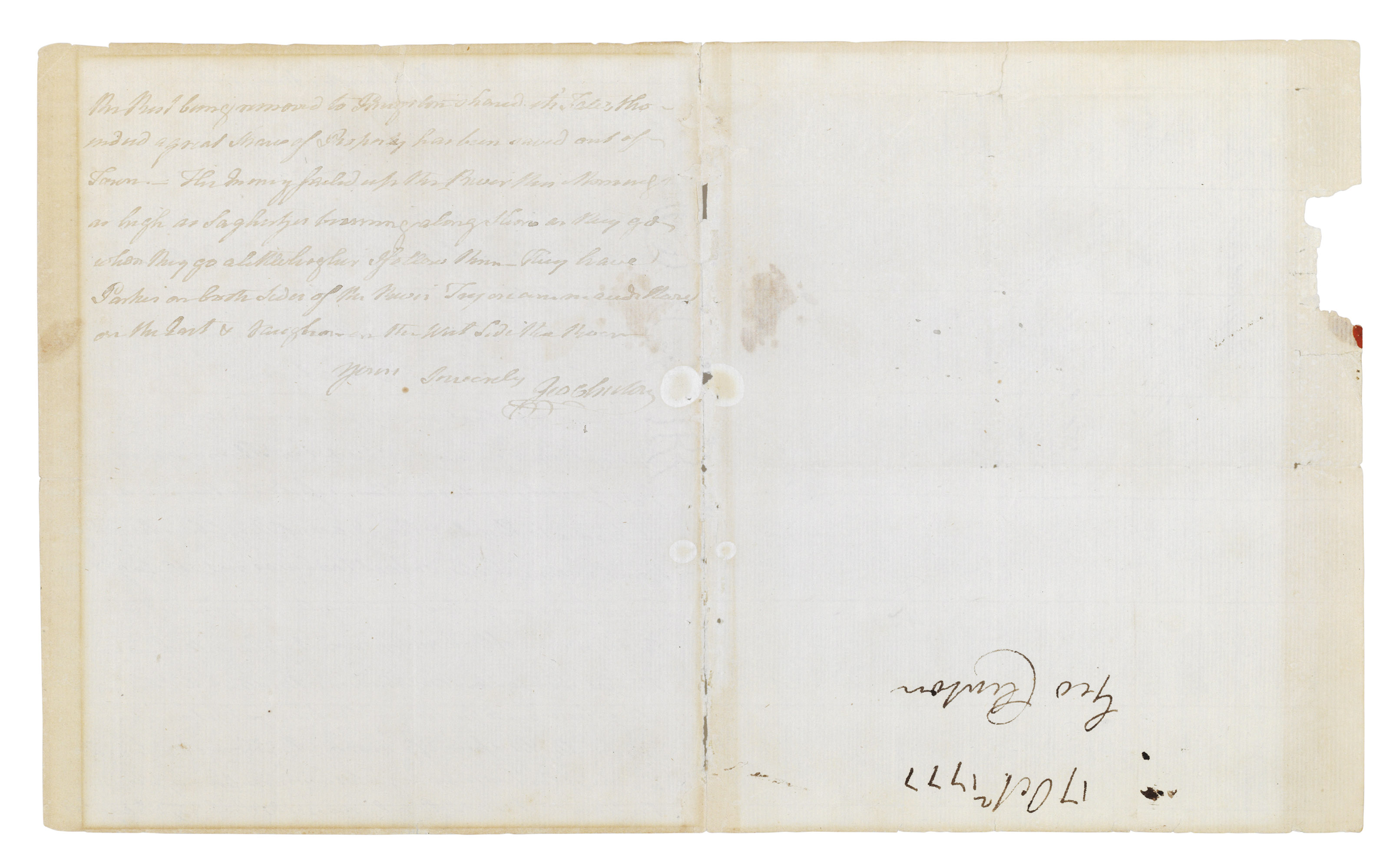 CLINTON, George (1739-1812). Autograph letter signed (“Geo Clinton”) to ...