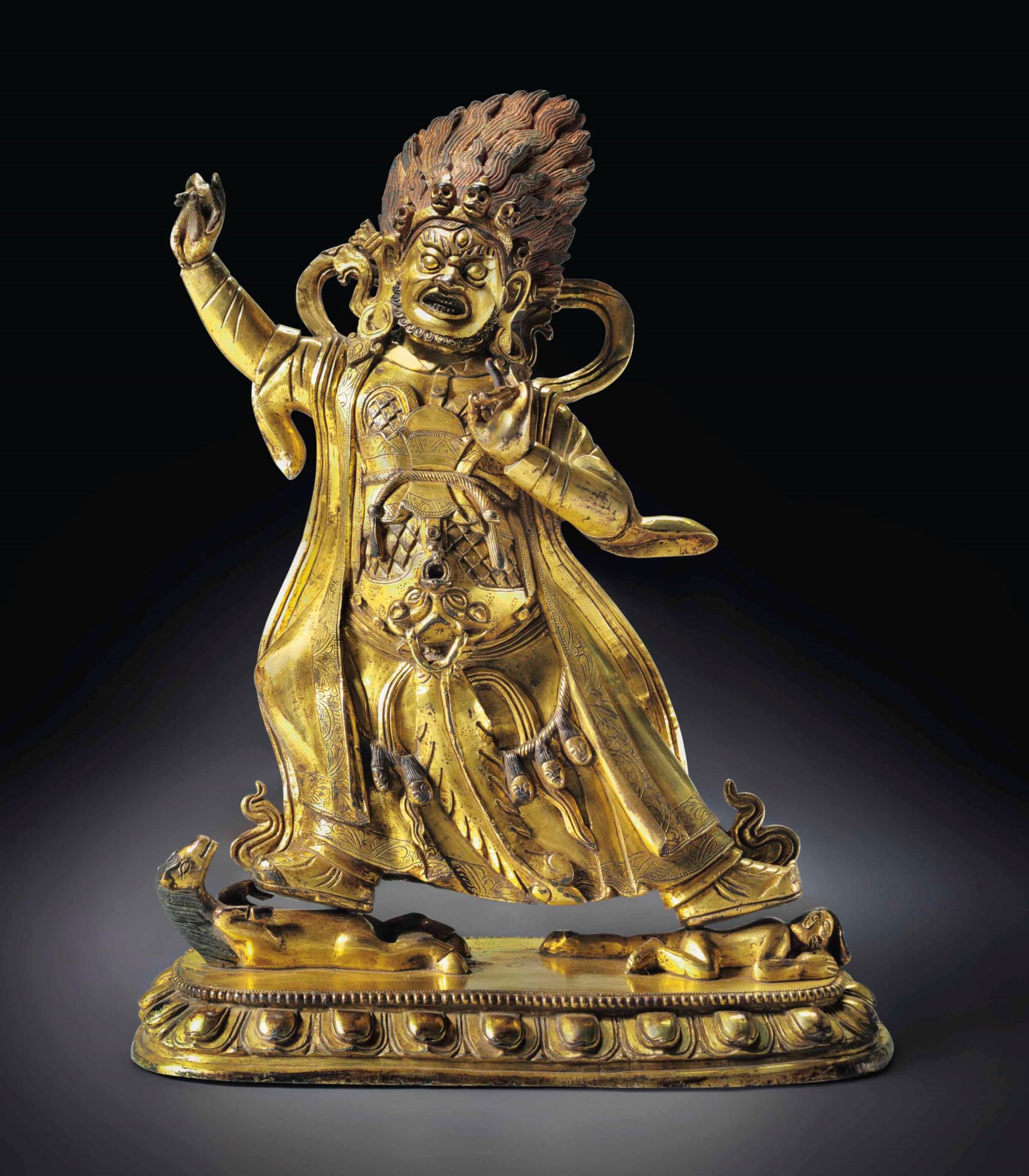 A Gilt Bronze Figure of Begtse Chen, Mongolia, possibly Dolonor school ...