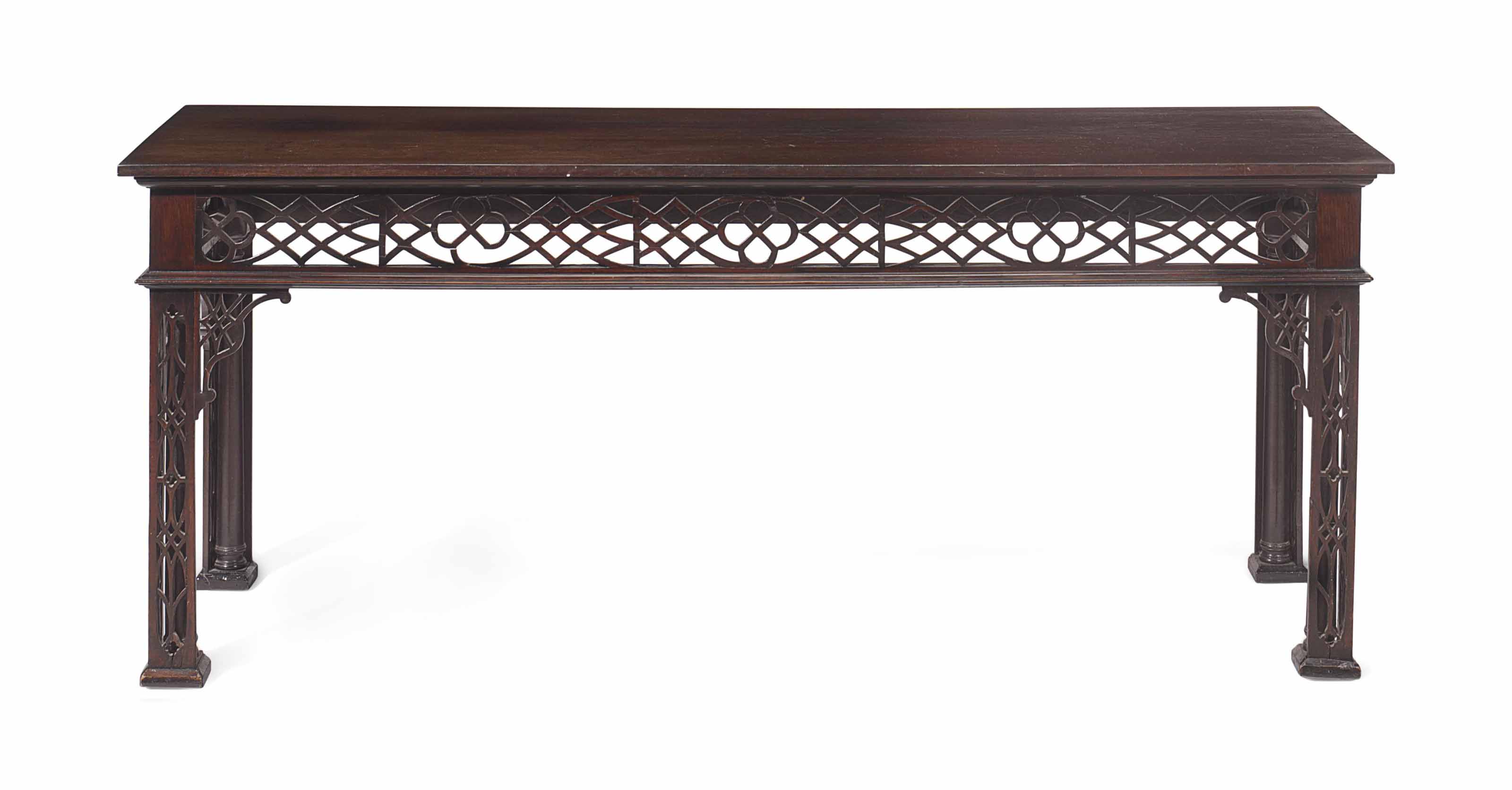 A GEORGE III STYLE MAHOGANY SIDE TABLE