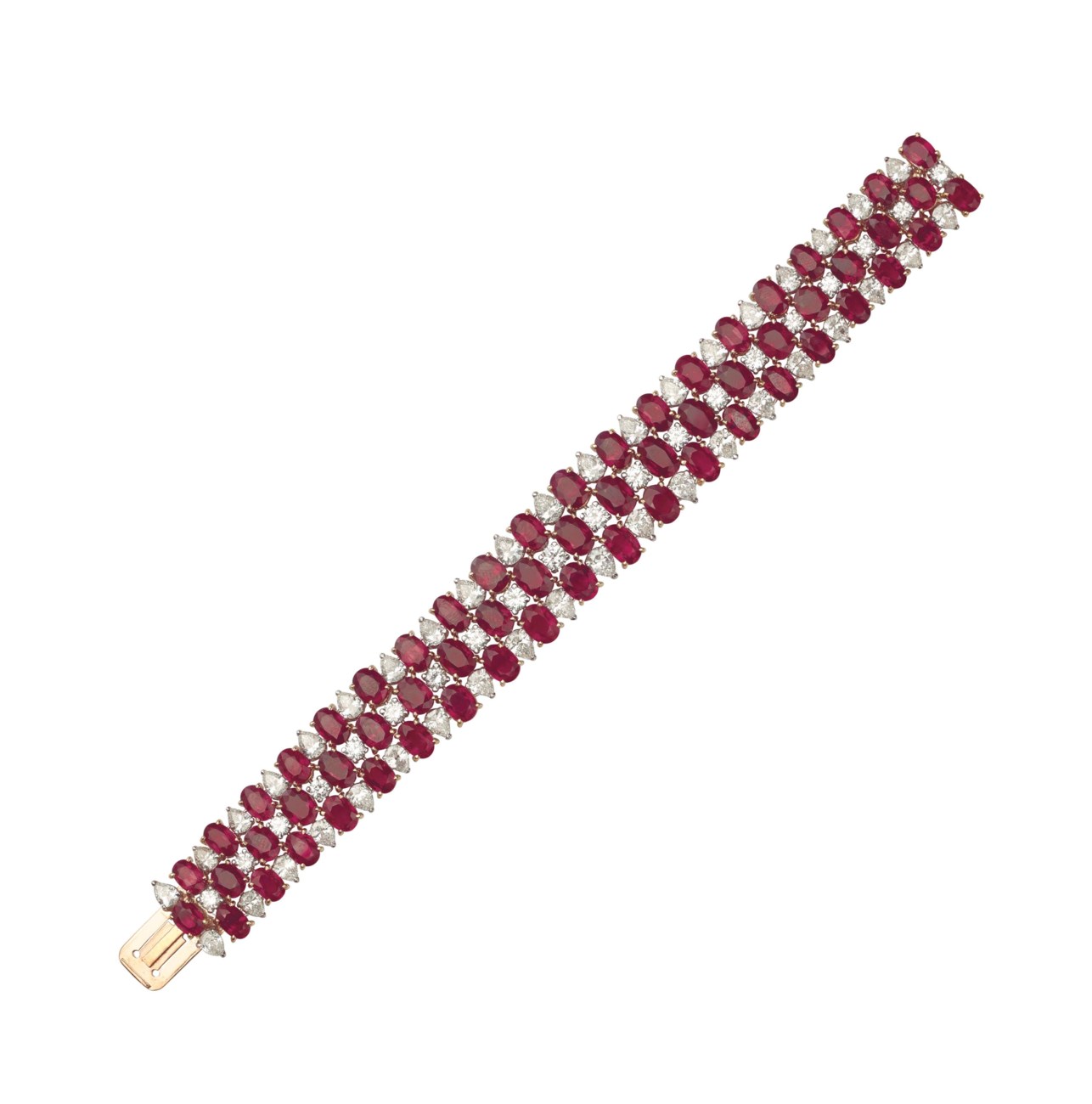 A RUBY AND DIAMOND BRACELET, BY CARTIER | Christie's
