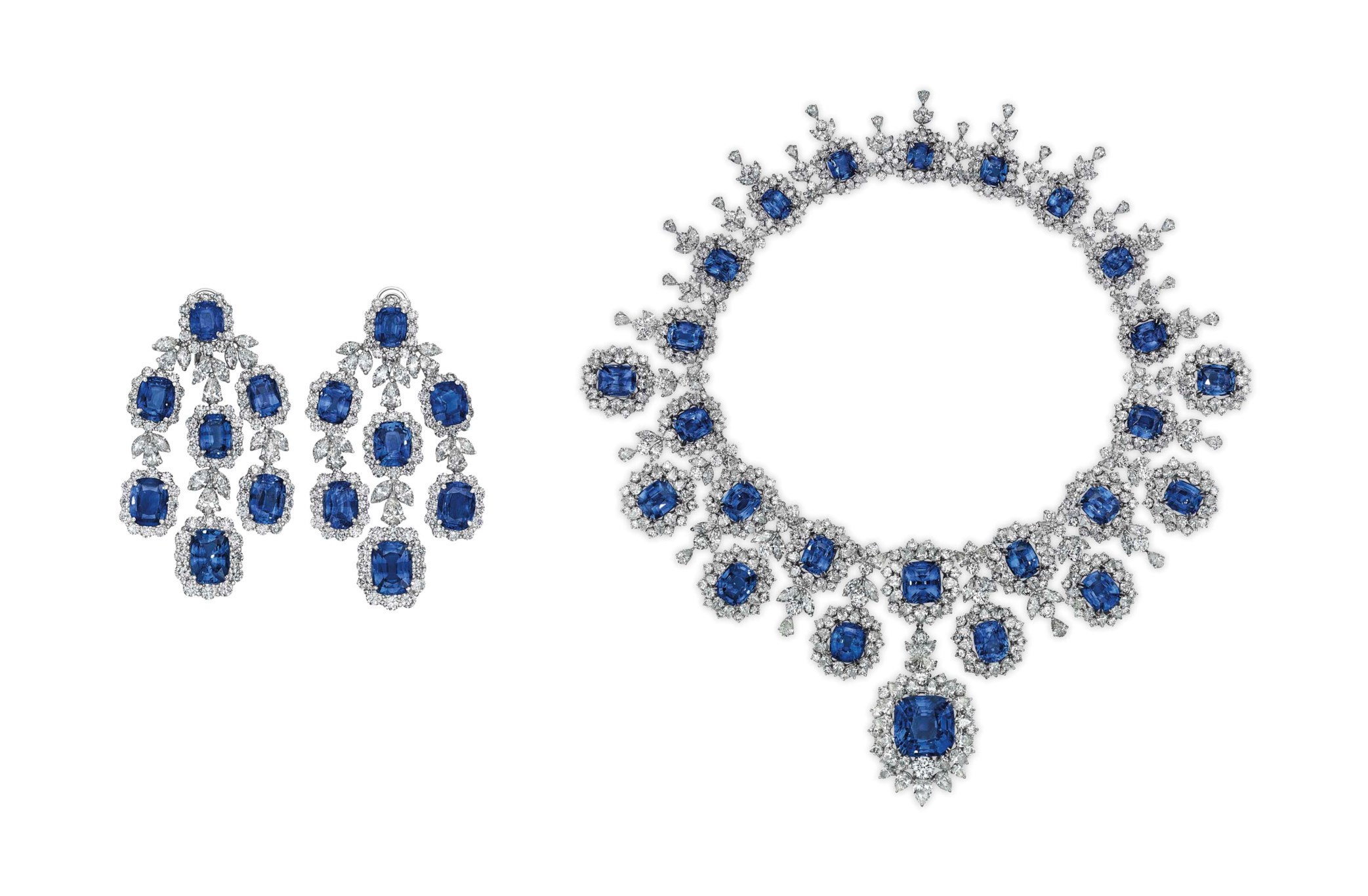 A SET OF SAPPHIRE AND DIAMOND JEWELRY | Christie's