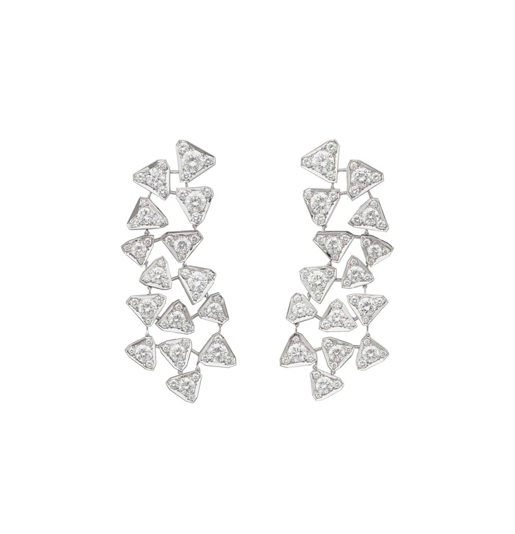 A PAIR OF DIAMOND 'PUZZLE' EAR PENDANTS, BY CARTIER | Christie's