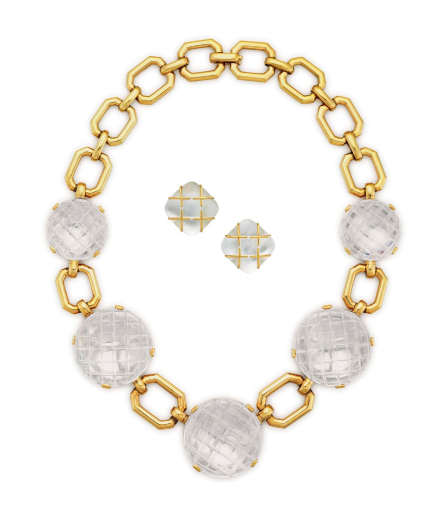 A GROUP OF ROCK CRYSTAL AND GOLD JEWELRY | Christie's