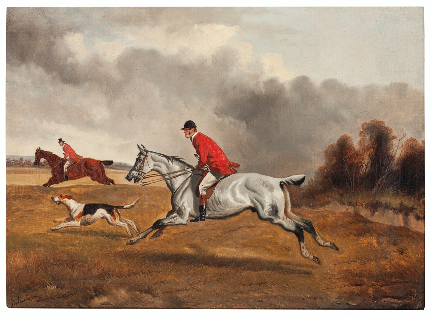 Alfred Wheeler (British, 1851-1932), Hunting Scenes (a pair) | Christie's
