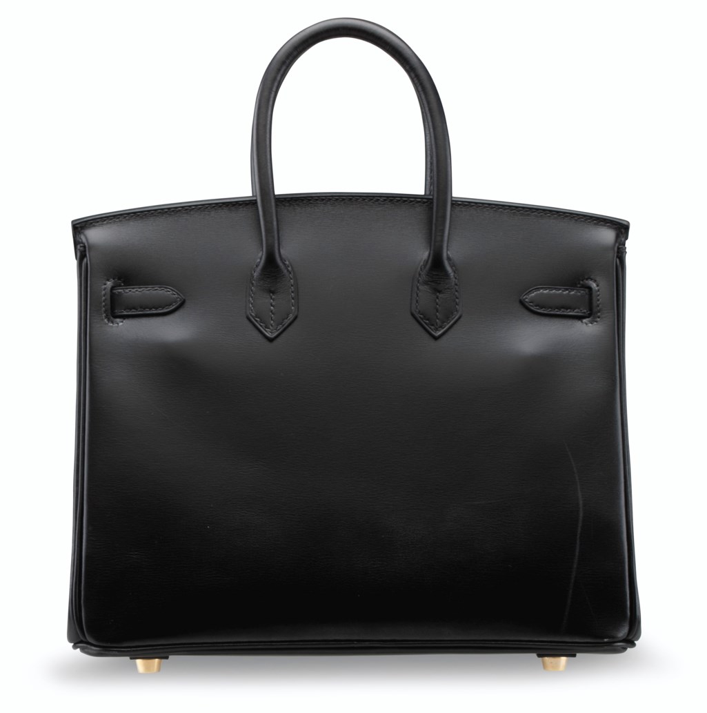 A BLACK CALF BOX LEATHER BIRKIN 25 WITH GOLD HARDWARE, HERMÈS, 2004 ...