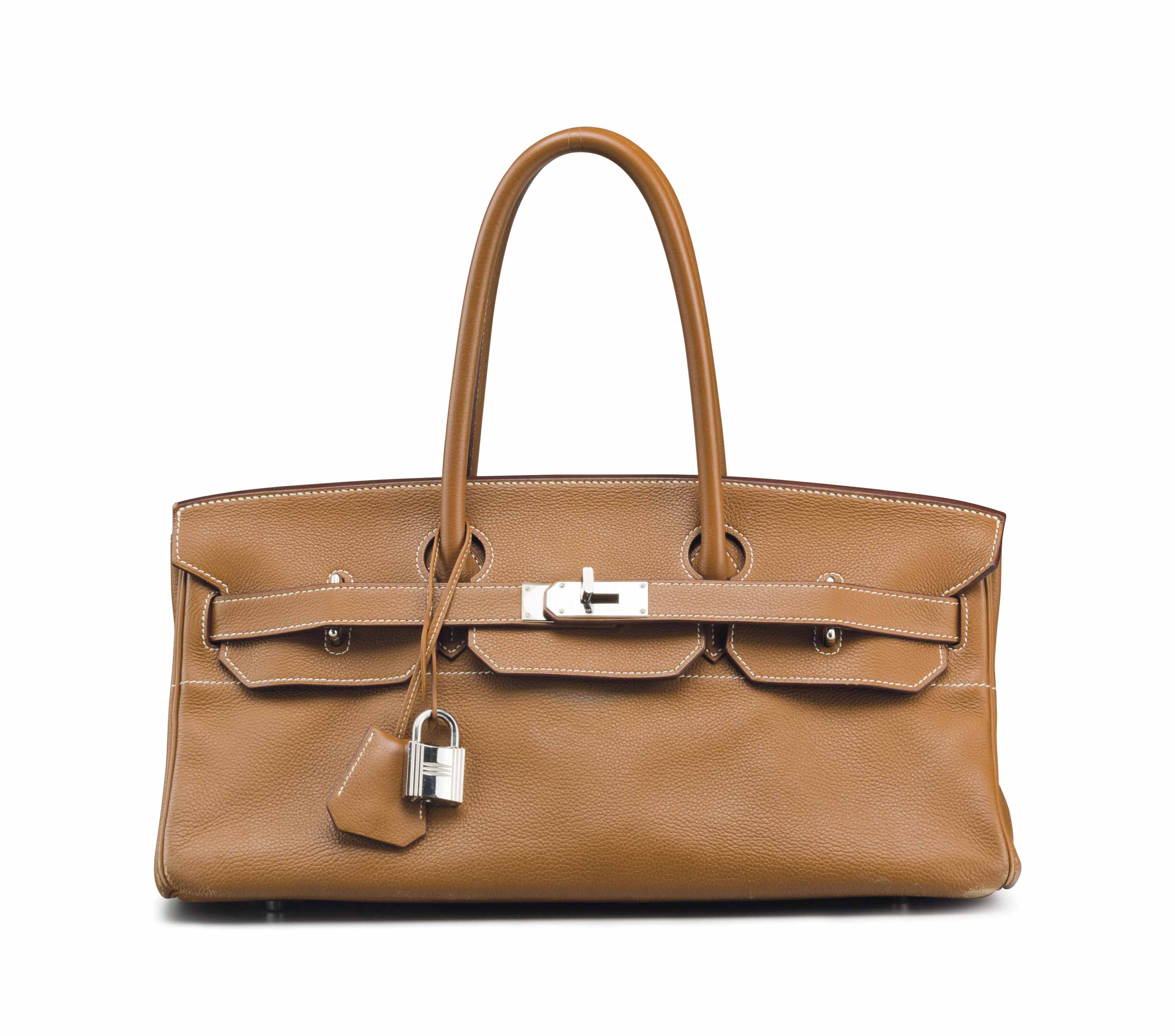 A GOLD CLÉMENCE LEATHER JPG SHOULDER BIRKIN 42 WITH PALLADIUM HARDWARE ...