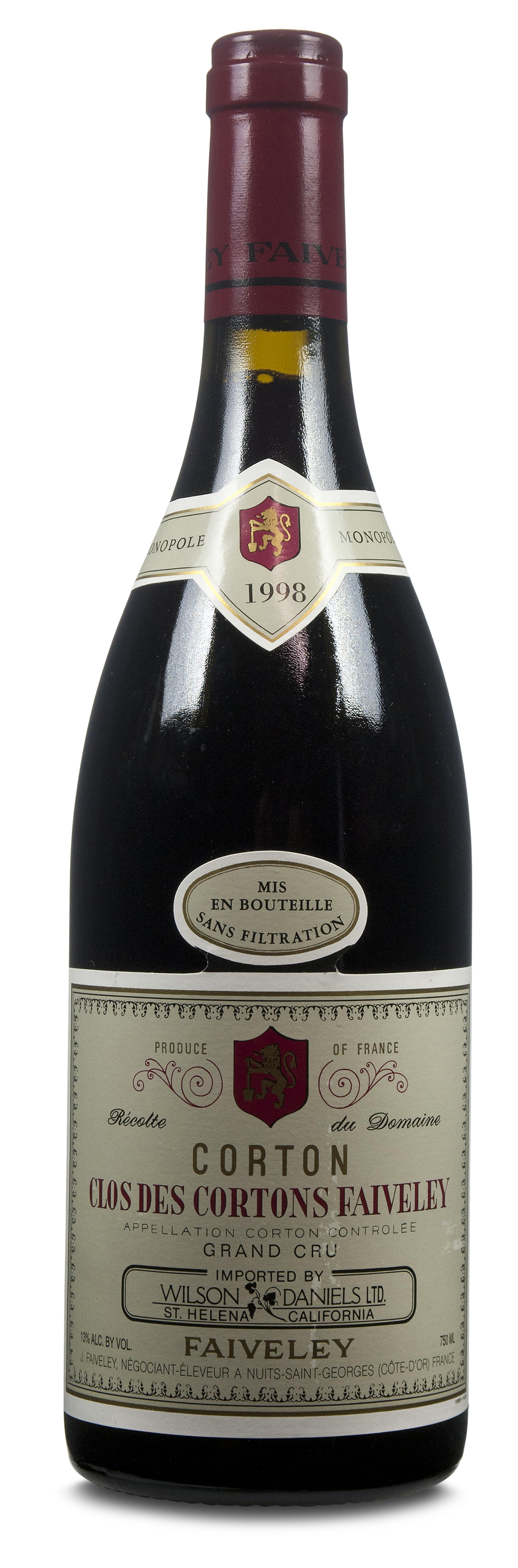 Faiveley, Corton, Clos de Cortons 1998, Grand Cru, Côte de Beaune ...