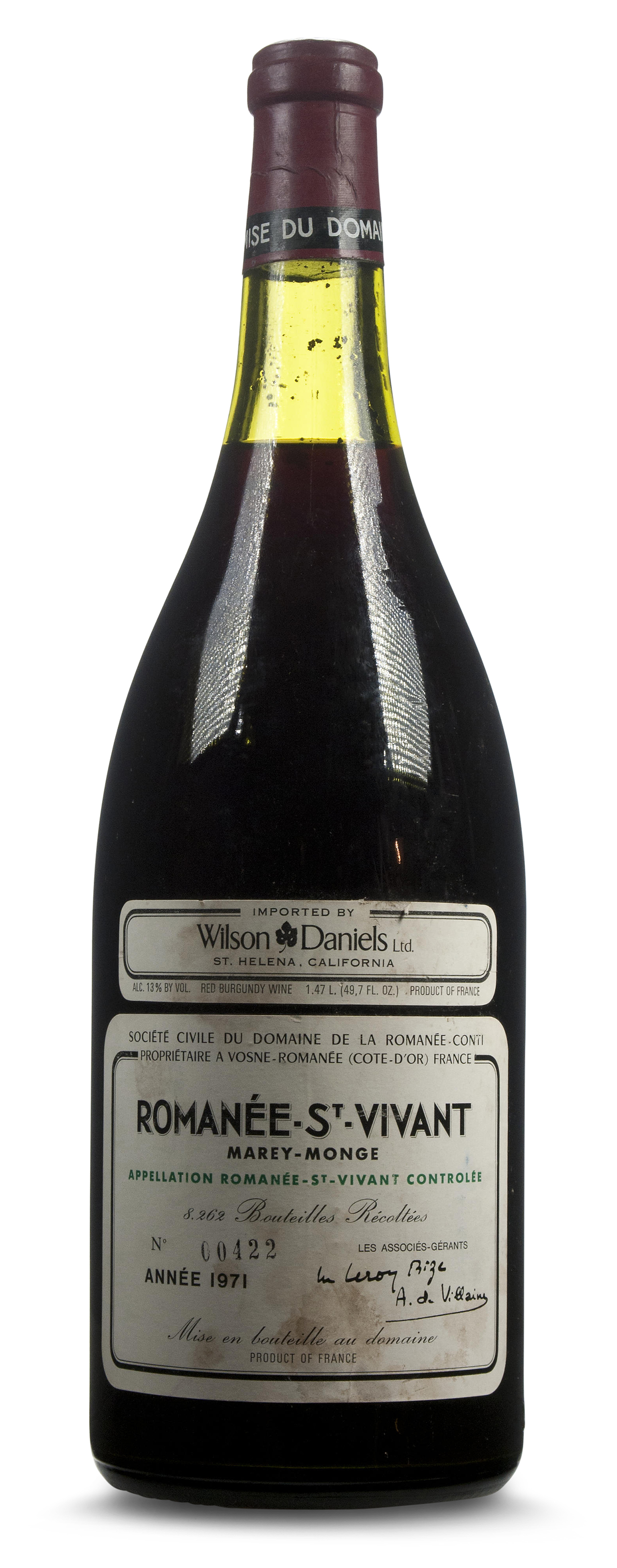 Domaine de la Romanee-Conti, Romanee-Saint-Vivant 1971, Grand Cru, Cote ...