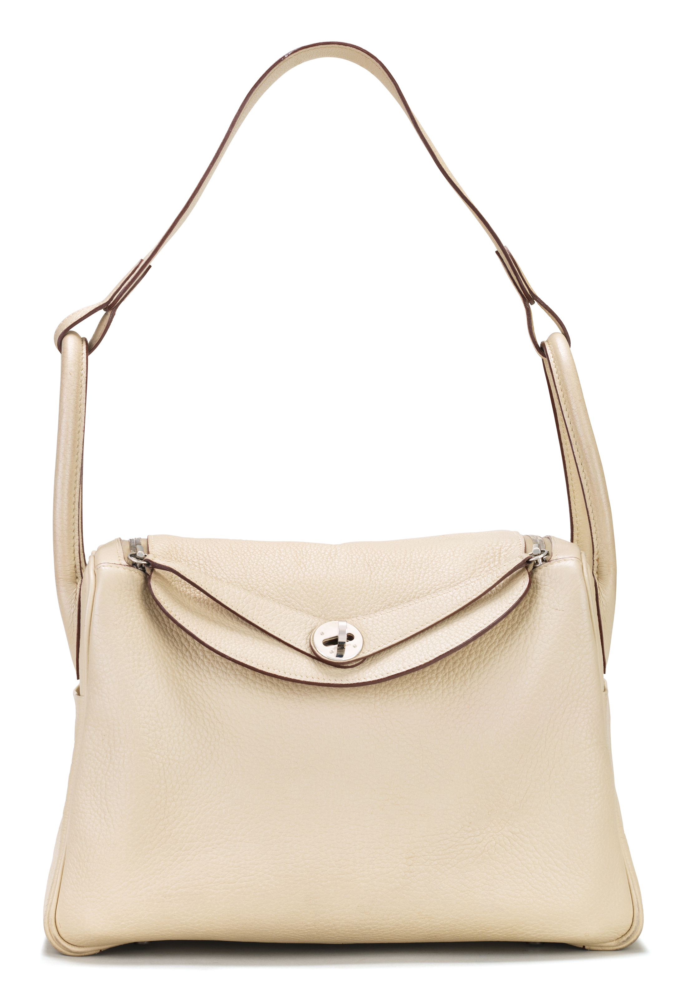 A PARCHEMIN CLÉMENCE LEATHER LINDY 30 WITH PALLADIUM HARDWARE, HERMÈS ...