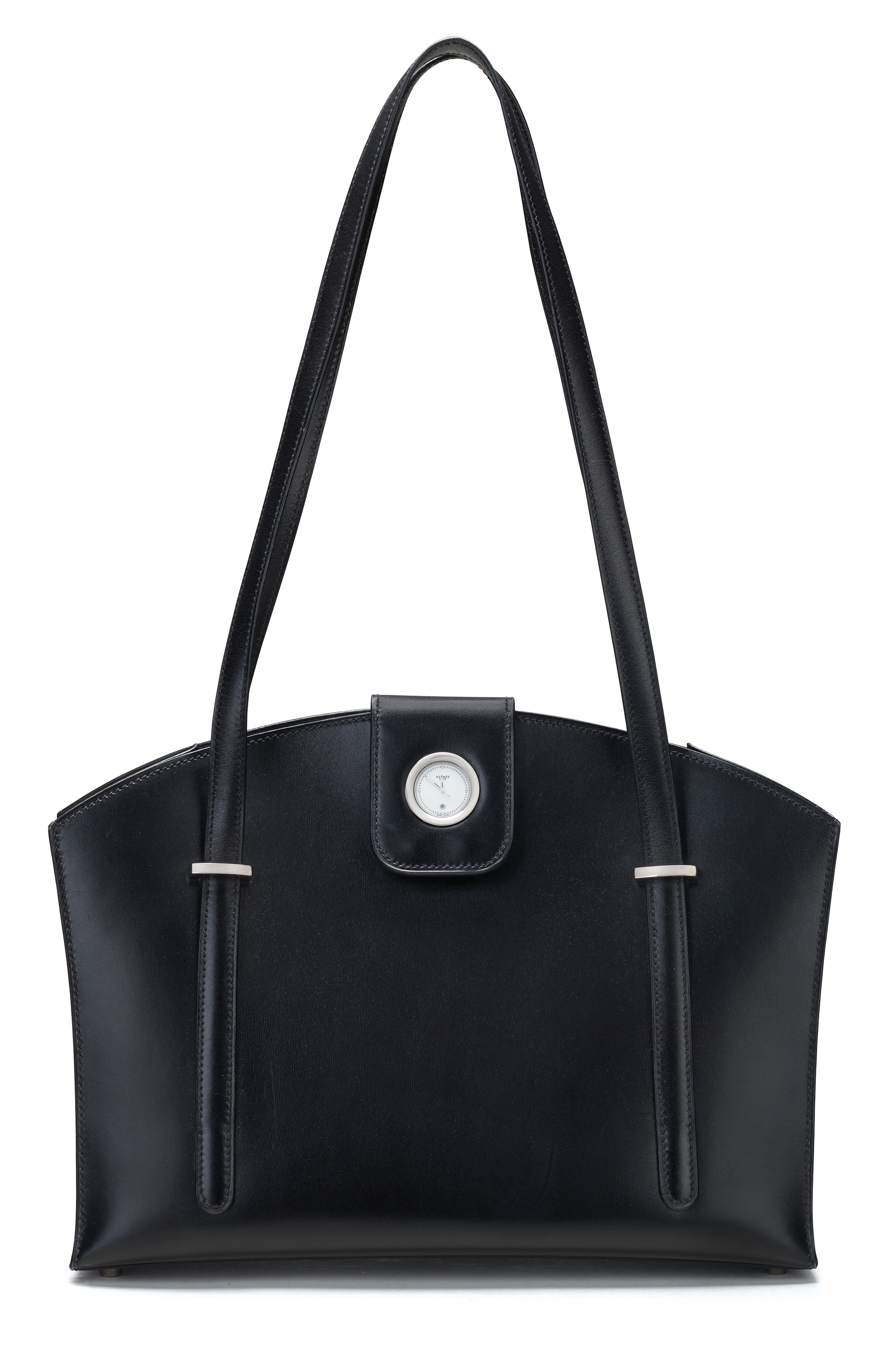 A LIMITED EDITION BLACK CALF BOX LEATHER LYN WITH PALLADIUM HARDWARE ...