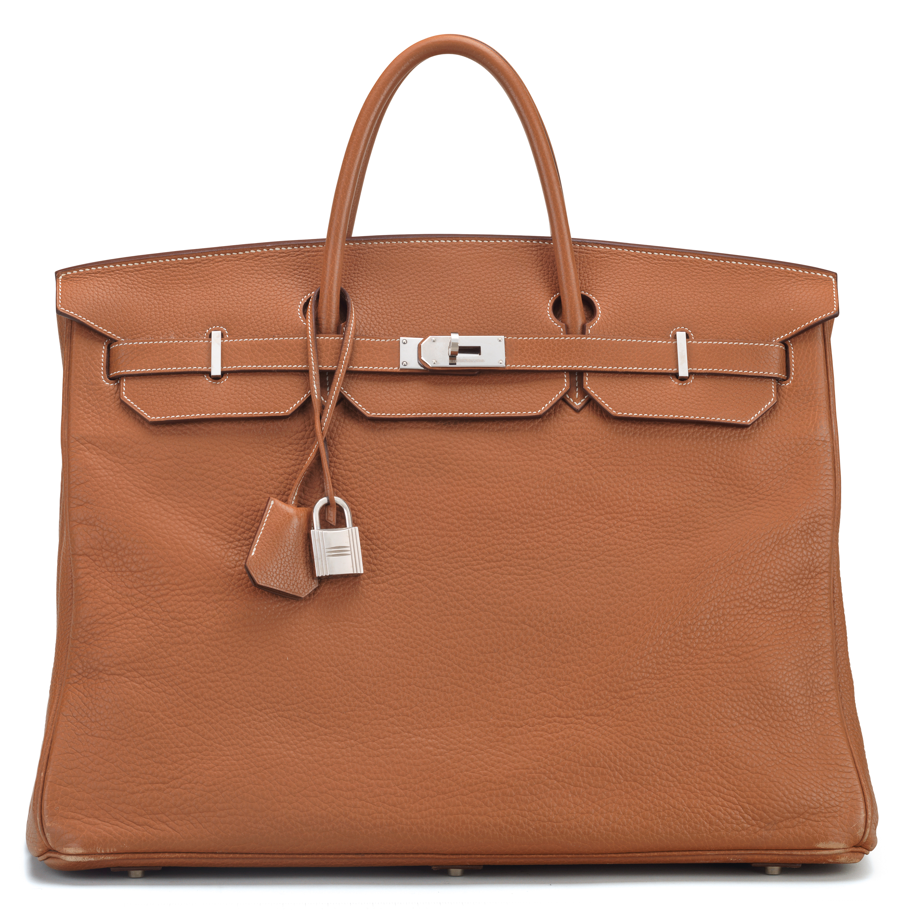 A GOLD TOGO LEATHER TRAVEL BIRKIN 50 WITH PALLADIUM HARDWARE, HERMÈS ...