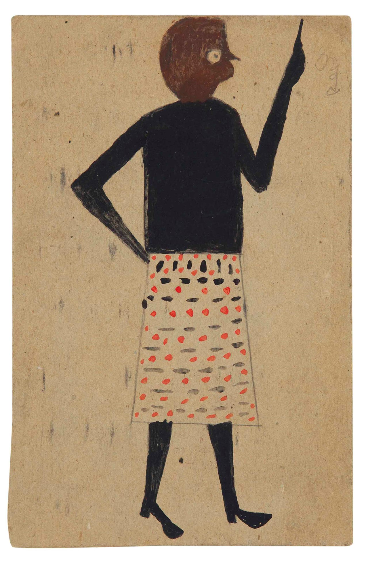 Bill Traylor (1854-1949), Woman Pointing, 1939-1942 | Christie's