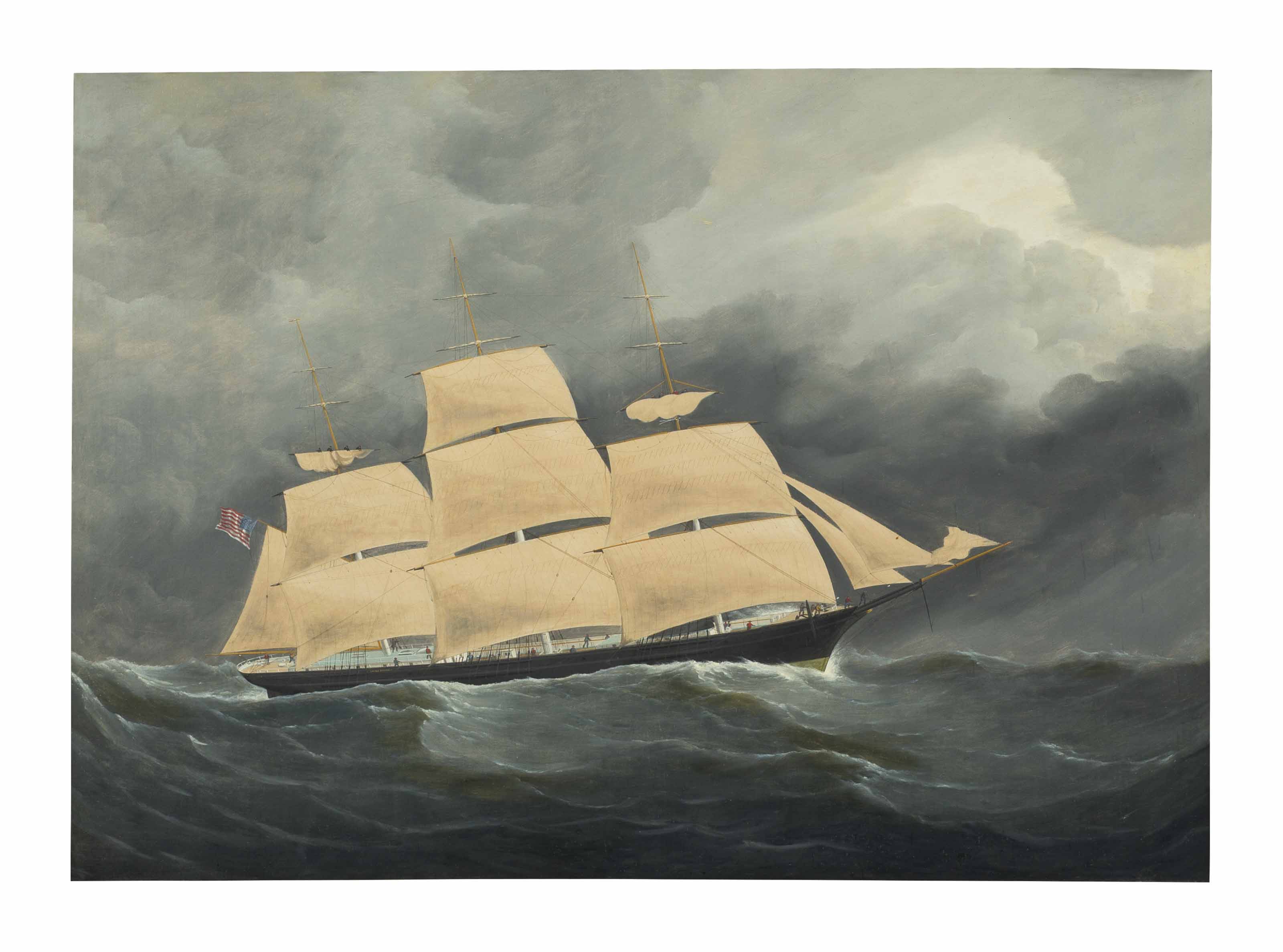 American School, 19th century , Clipper Ship Wild Ranger of Boston ...
