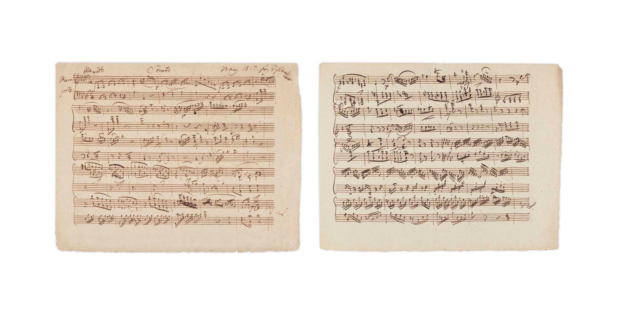 SCHUBERT, Franz (1797-1828). Autograph music manuscript signed (‘Frz ...