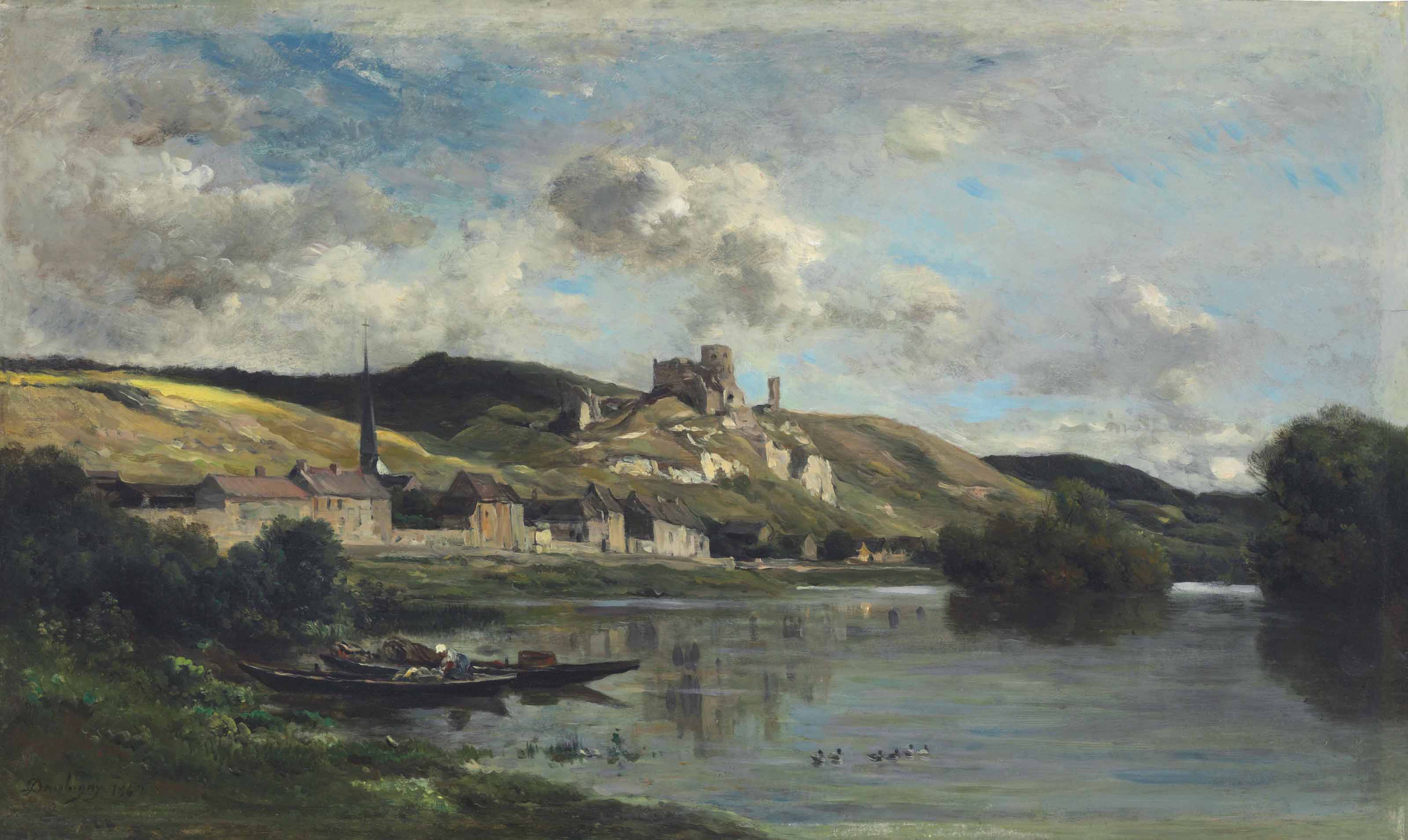Charles-François Daubigny (French, 1817–1878) , Vue de Château Gaillard ...