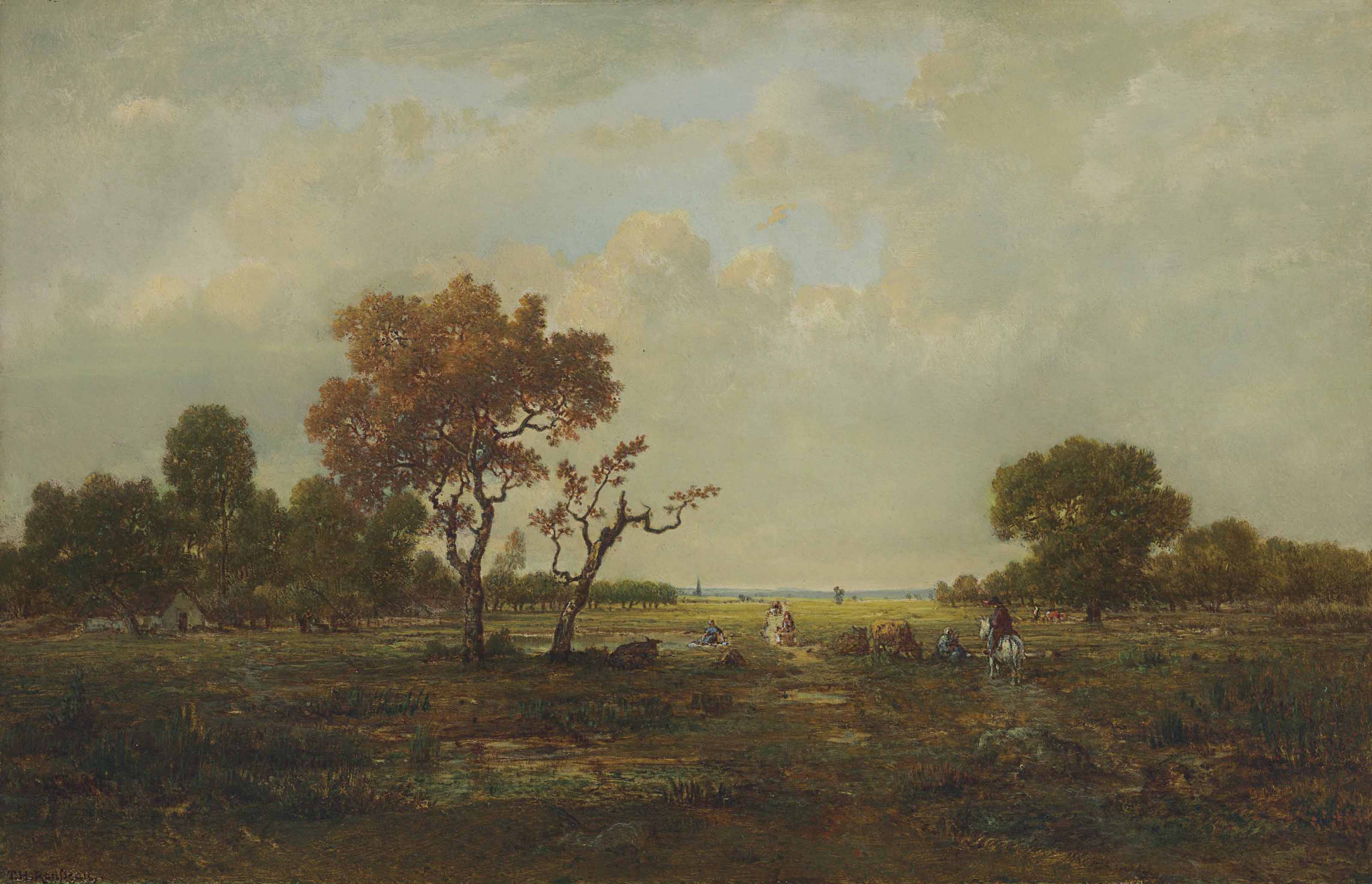 Théodore Rousseau (French, 1812-1867) , La Plaine de Chailly près de ...