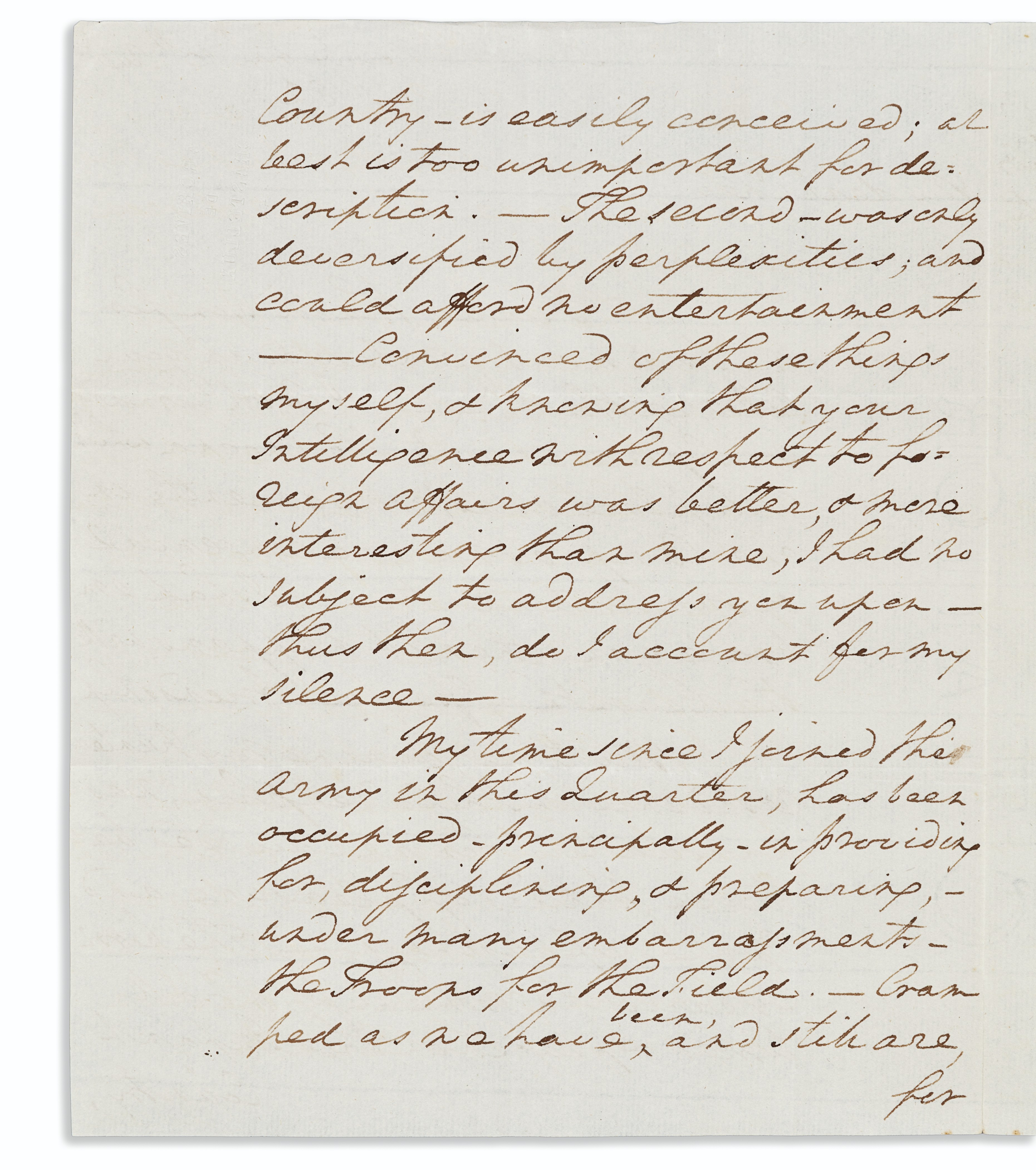 WASHINGTON, George. Autograph letter signed (“Go:Washington”) as ...