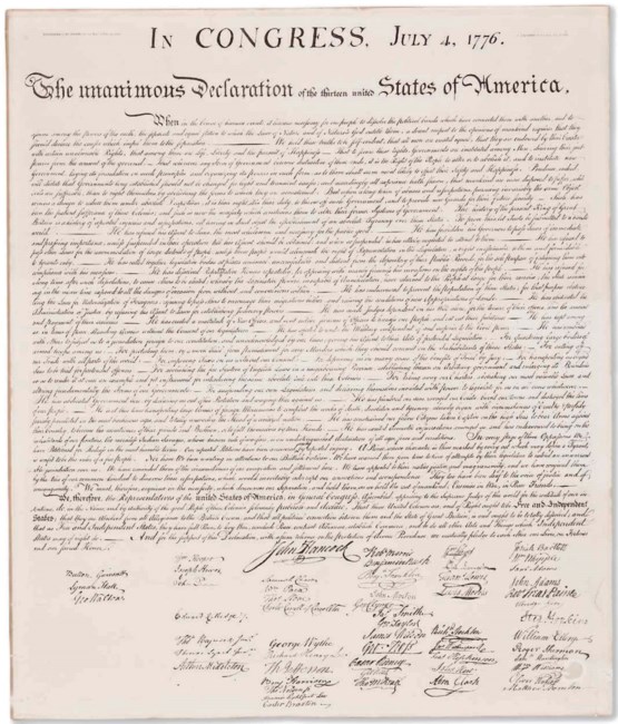 [DECLARATION OF INDEPENDENCE]. In Congress, July 4, 1776. The Unanimous ...