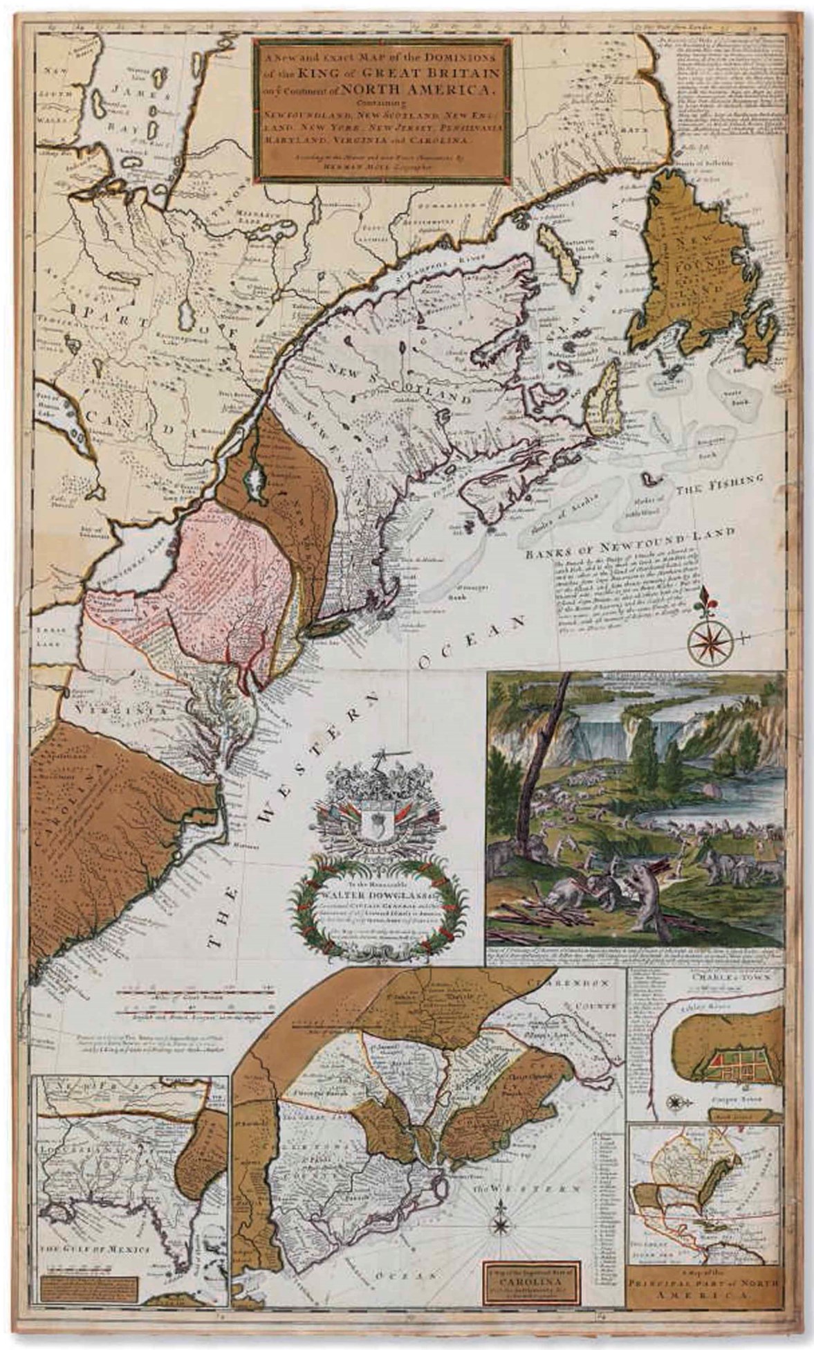 MOLL, Herman (1654-1732). A New and Exact Map of the Dominions of the ...