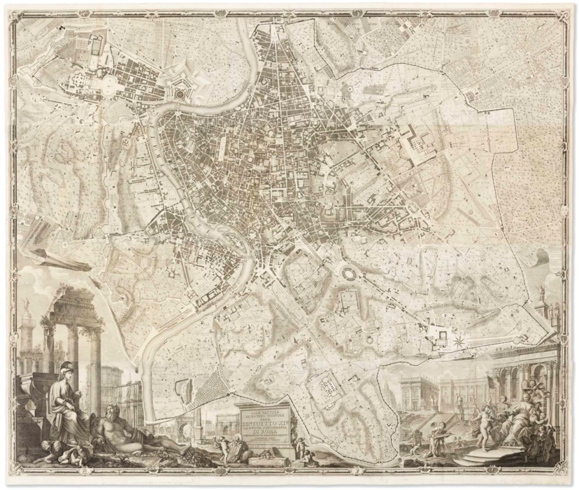 NOLLI, Giovanni Battista (c.1692-1756). [Nuova Pianta di Roma.] Rome ...