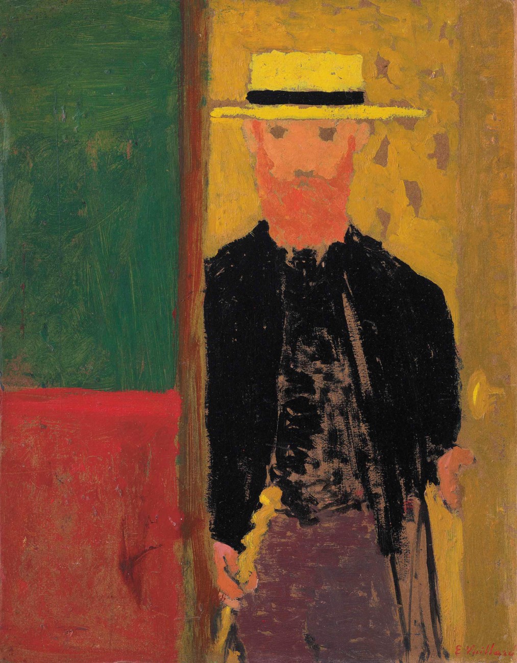 Edouard Vuillard (1868-1940), Autoportrait à la canne et au canotier ...