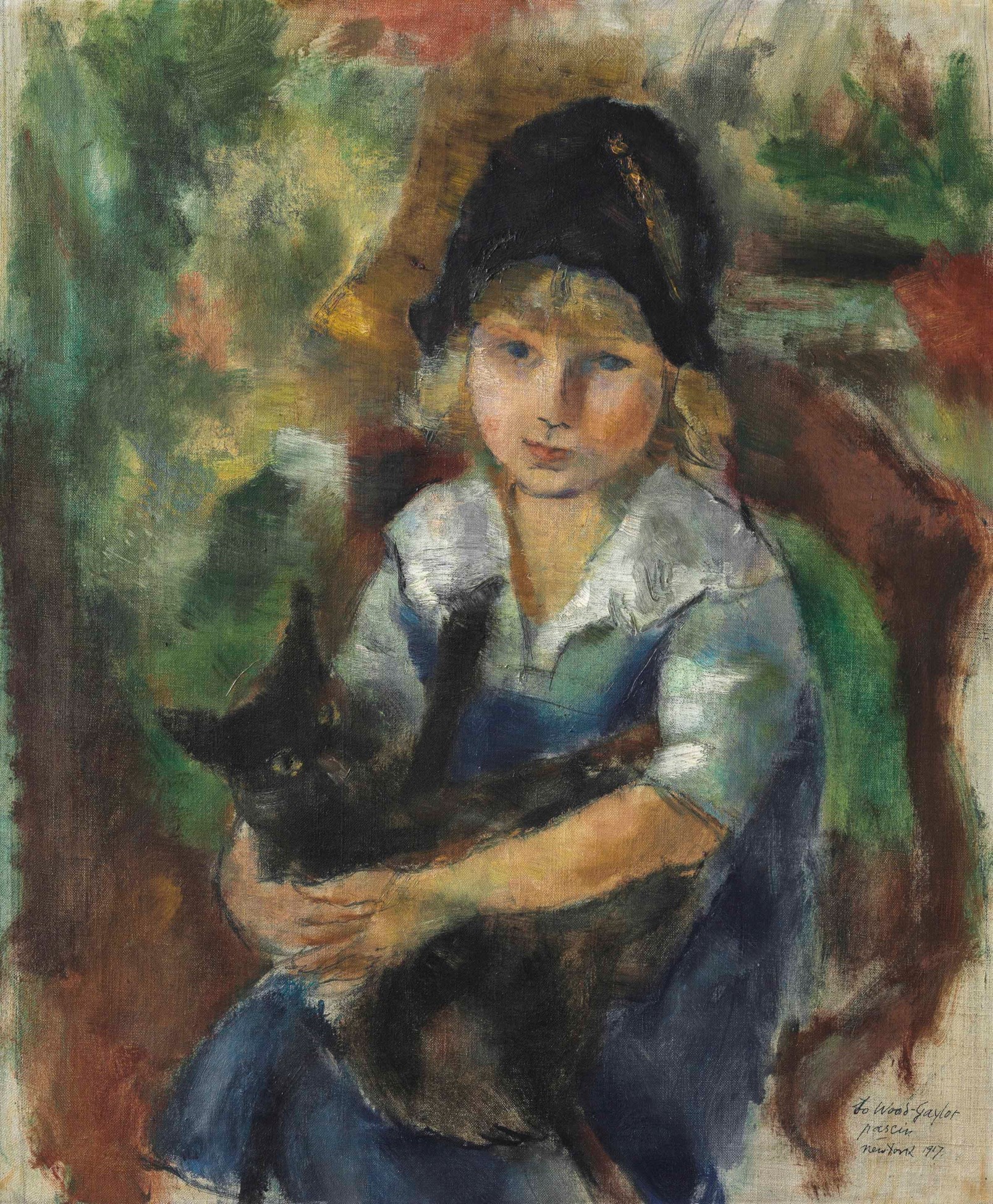 Jules Pascin (1885-1930), Fillette au chat (Portrait de Ruth Wood ...